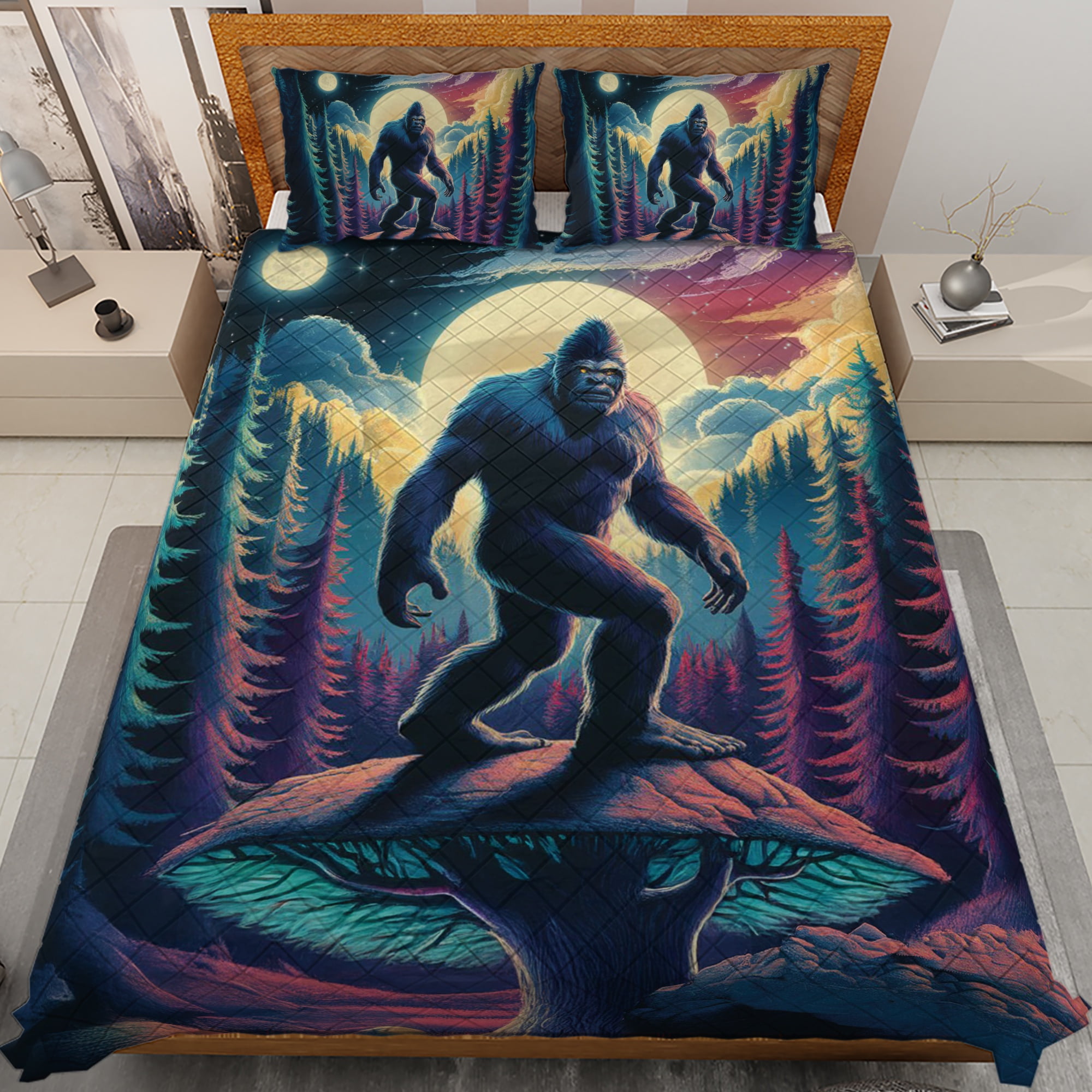 Lotusprinthandmade Bigfoot Quilt Bedding Set (Fold Hem) 5 Sizes (Made ...