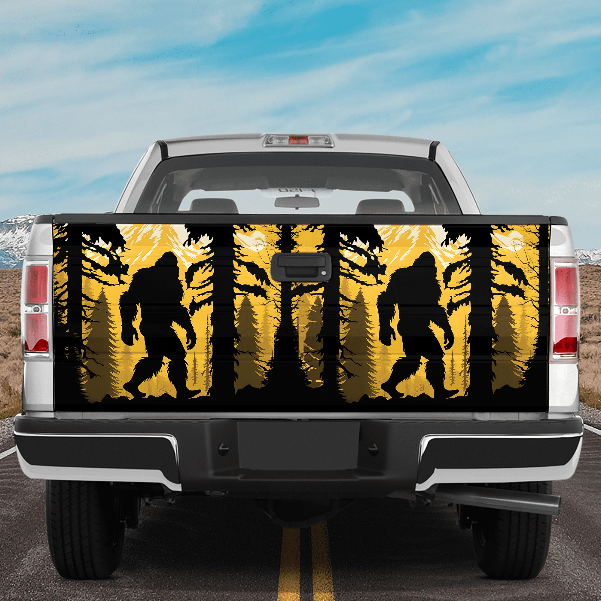 Lotusprinthandmade Bigfoot Tailgate Wrap 2 Sizes (26"x66"), Bigfoot in ...