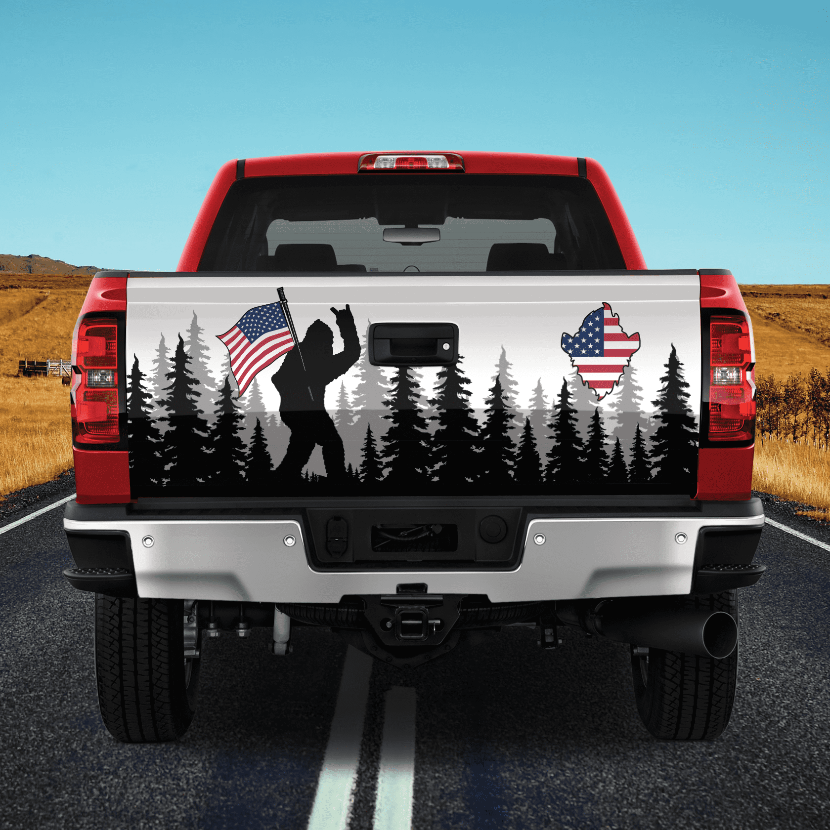 Lotusprinthandmade Bigfoot Tailgate Wrap 2 Sizes (26"x66"), bigfoot ...