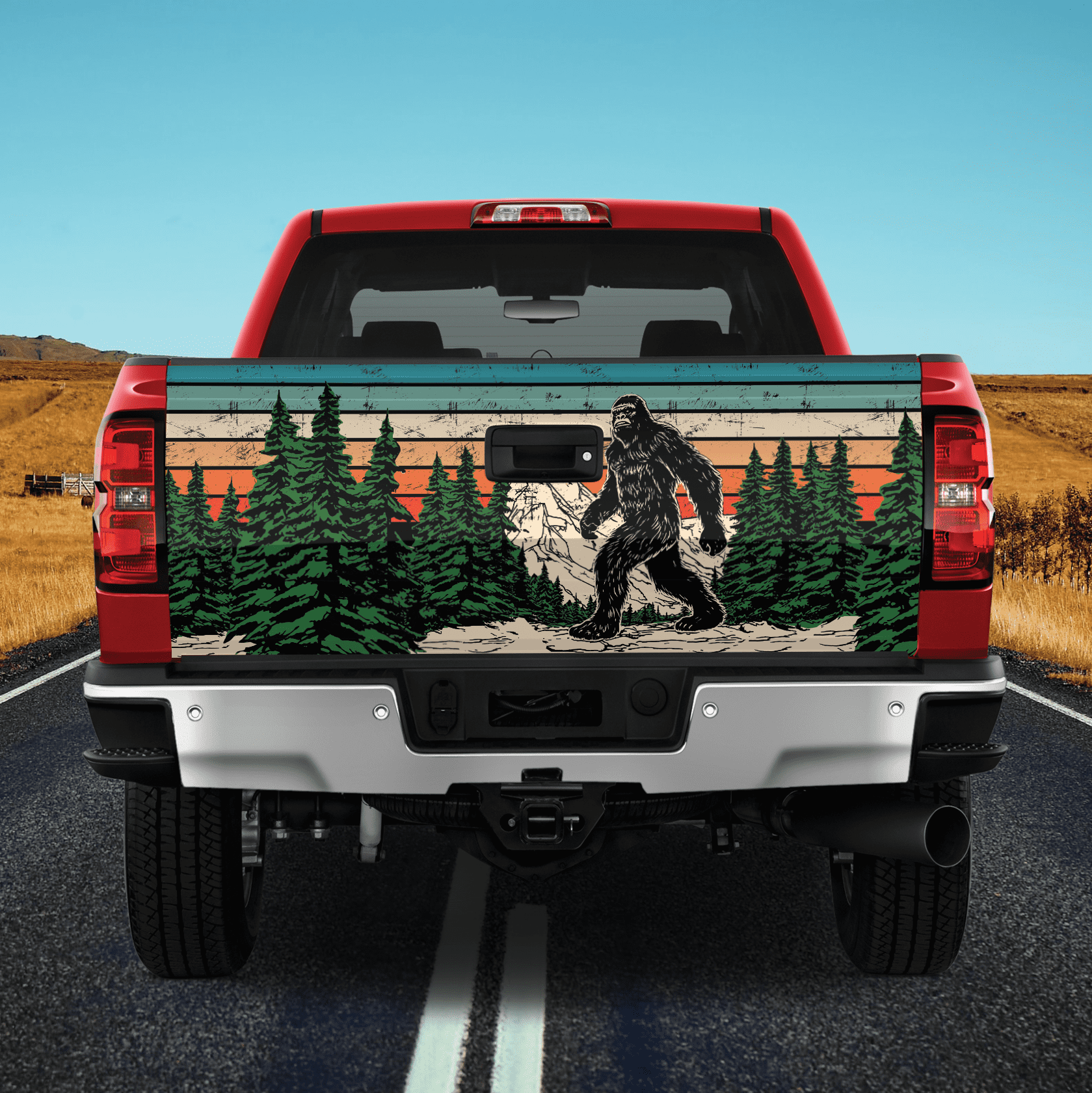 Lotusprinthandmade Bigfoot Tailgate Wrap 2 Sizes (26"x66"), bigfoot ...