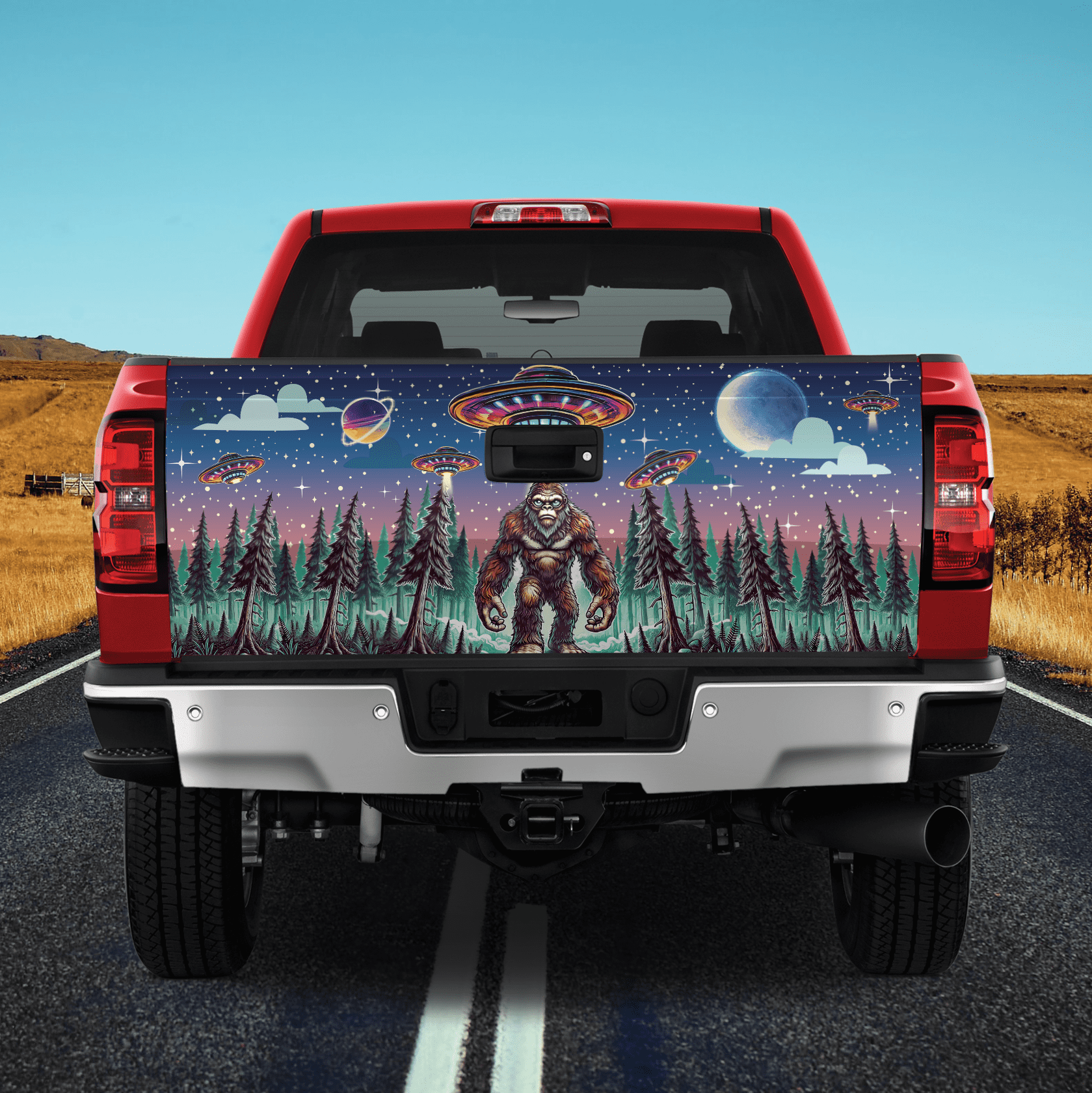 Lotusprinthandmade Bigfoot Truck Tailgate Wrap 24"x58", Bigfoot Truck ...