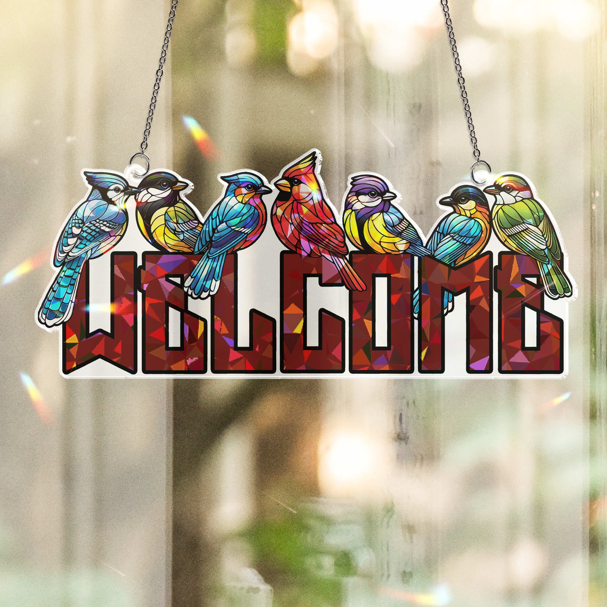 Lotusprinthandmade Bird Lovers Welcome Custom Shape Broken Glass ...