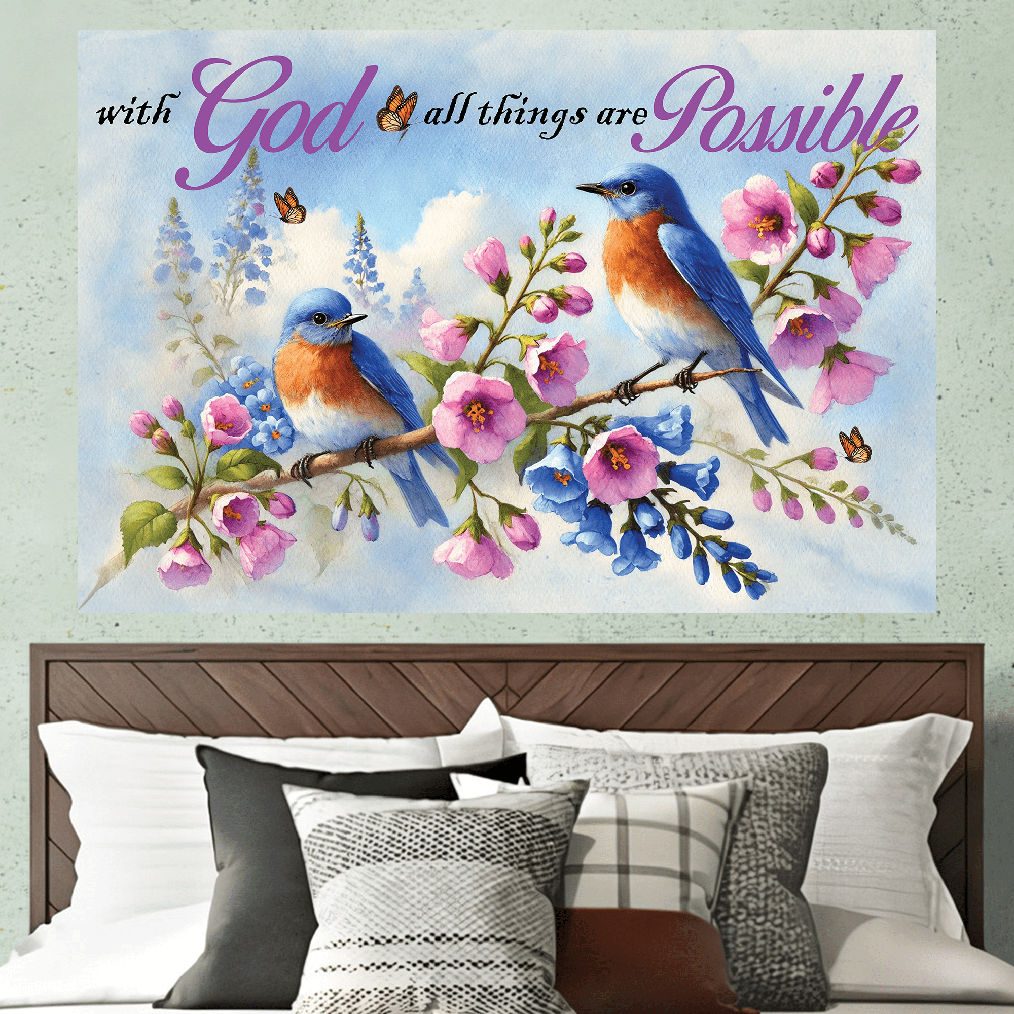 Lotusprinthandmade Birds With God Religious Poster 12" x 18”, god ...