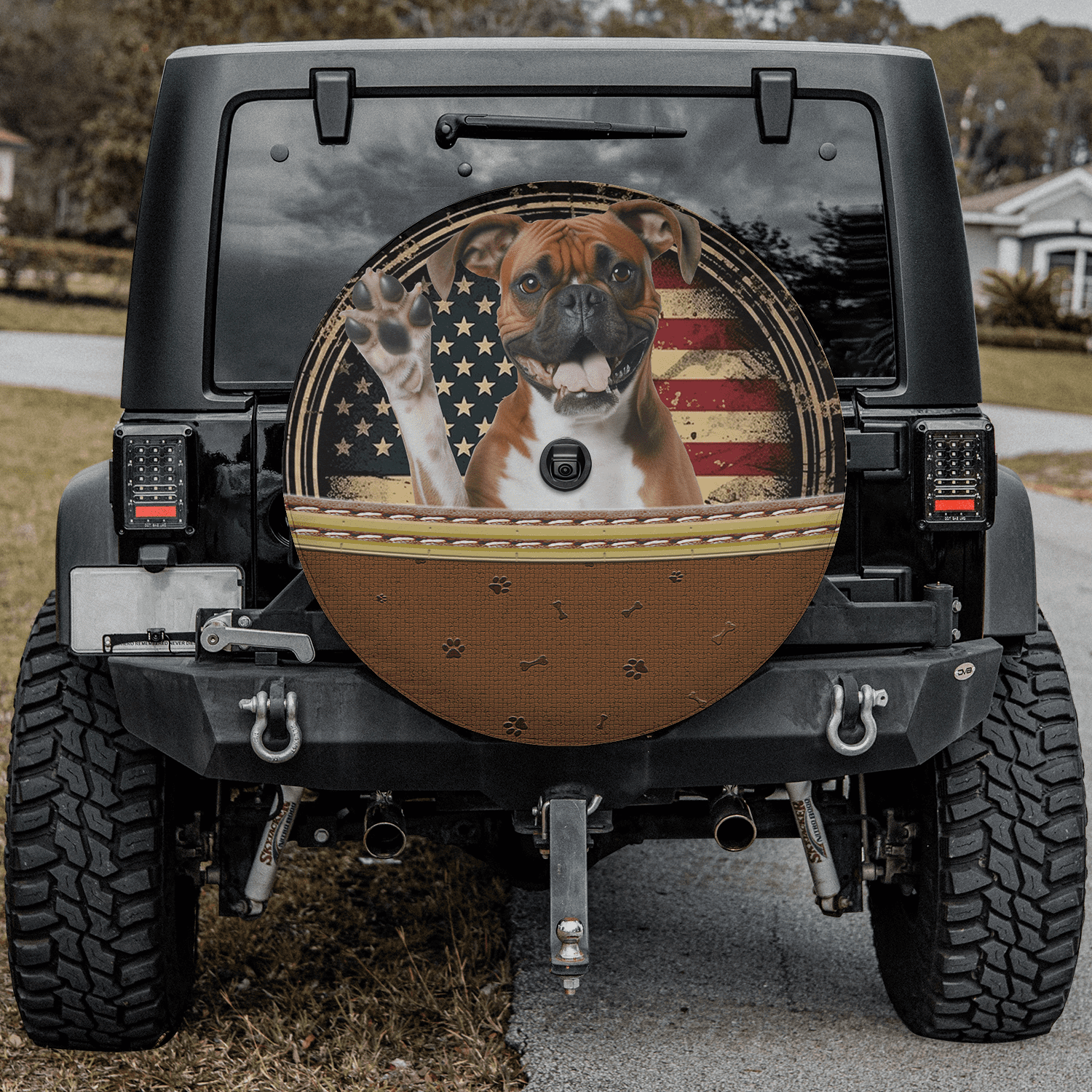 Lotusprinthandmade Boxer Dog Spare Tire Cover With Backup Camera Hole 6 ...
