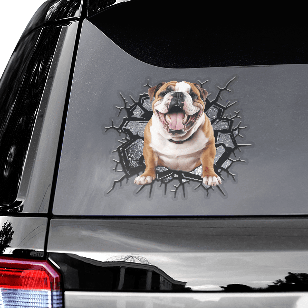 Lotusprinthandmade Bulldog Crack Transparent Vinyl Decal 4 Sizes ...