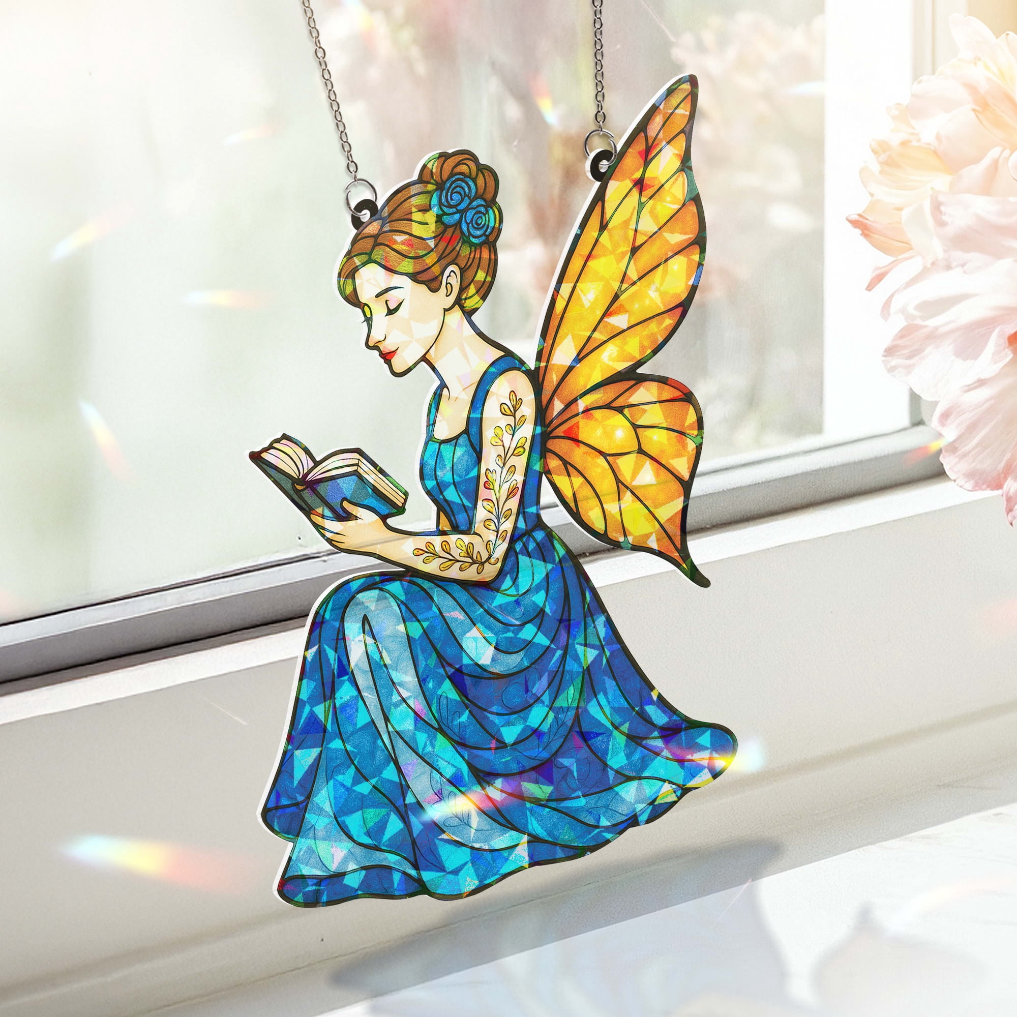 Lotusprinthandmade Butterfly Fairy Reading Book Custom Shape Broken ...
