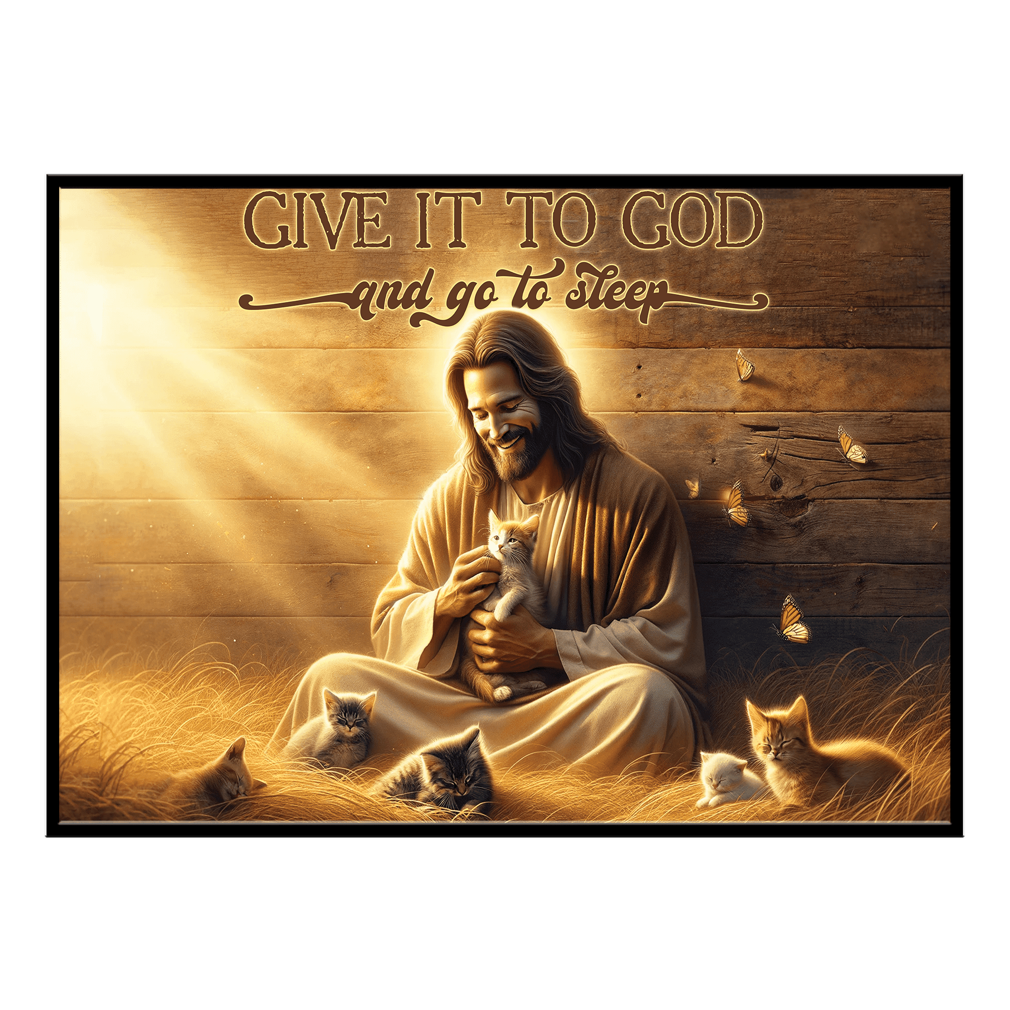 Lotusprinthandmade Cat Give It To God And Go To Sleep Canvas 1.5in 24 ...