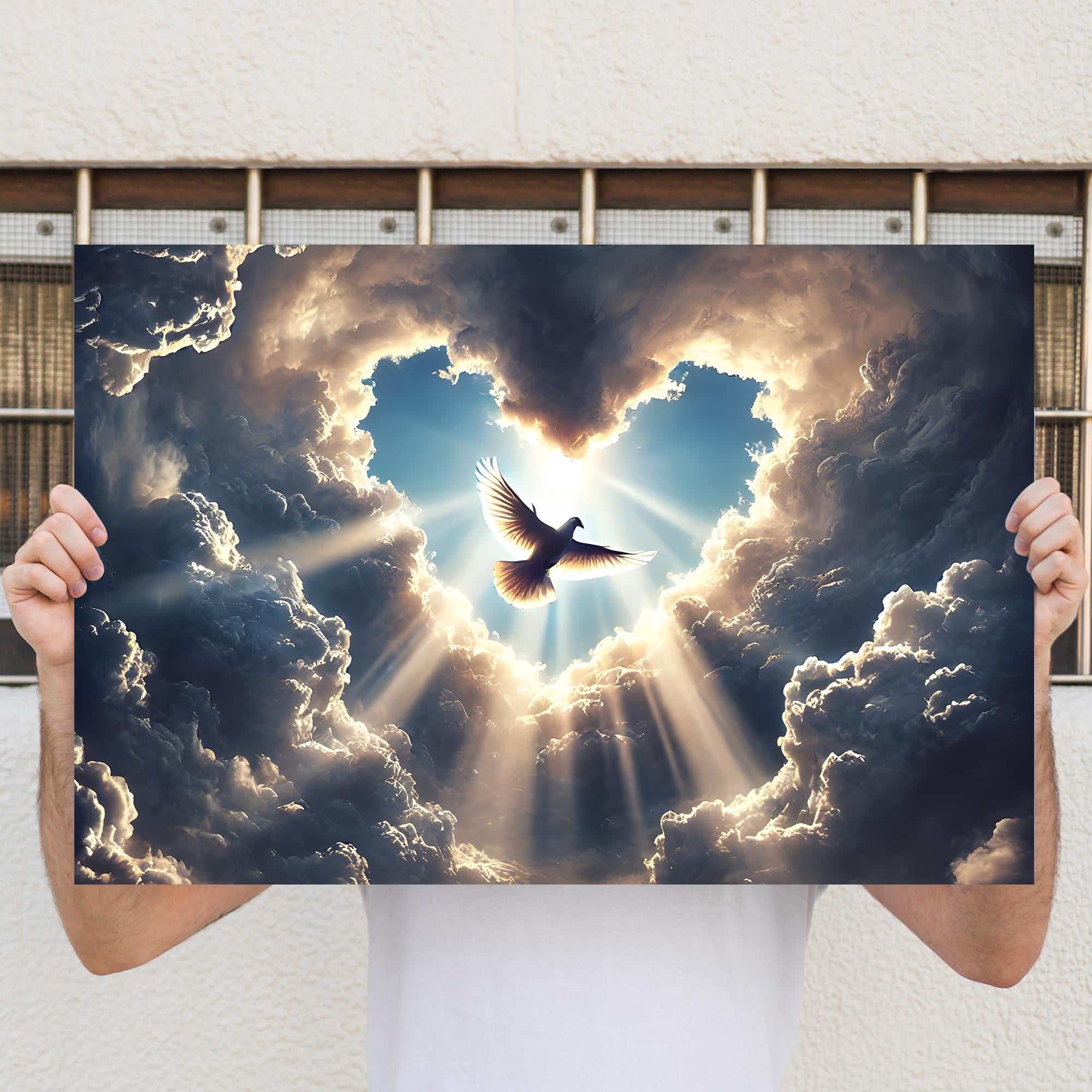Lotusprinthandmade Christian Dove and Jesus Poster No Frame 12" x 18 ...