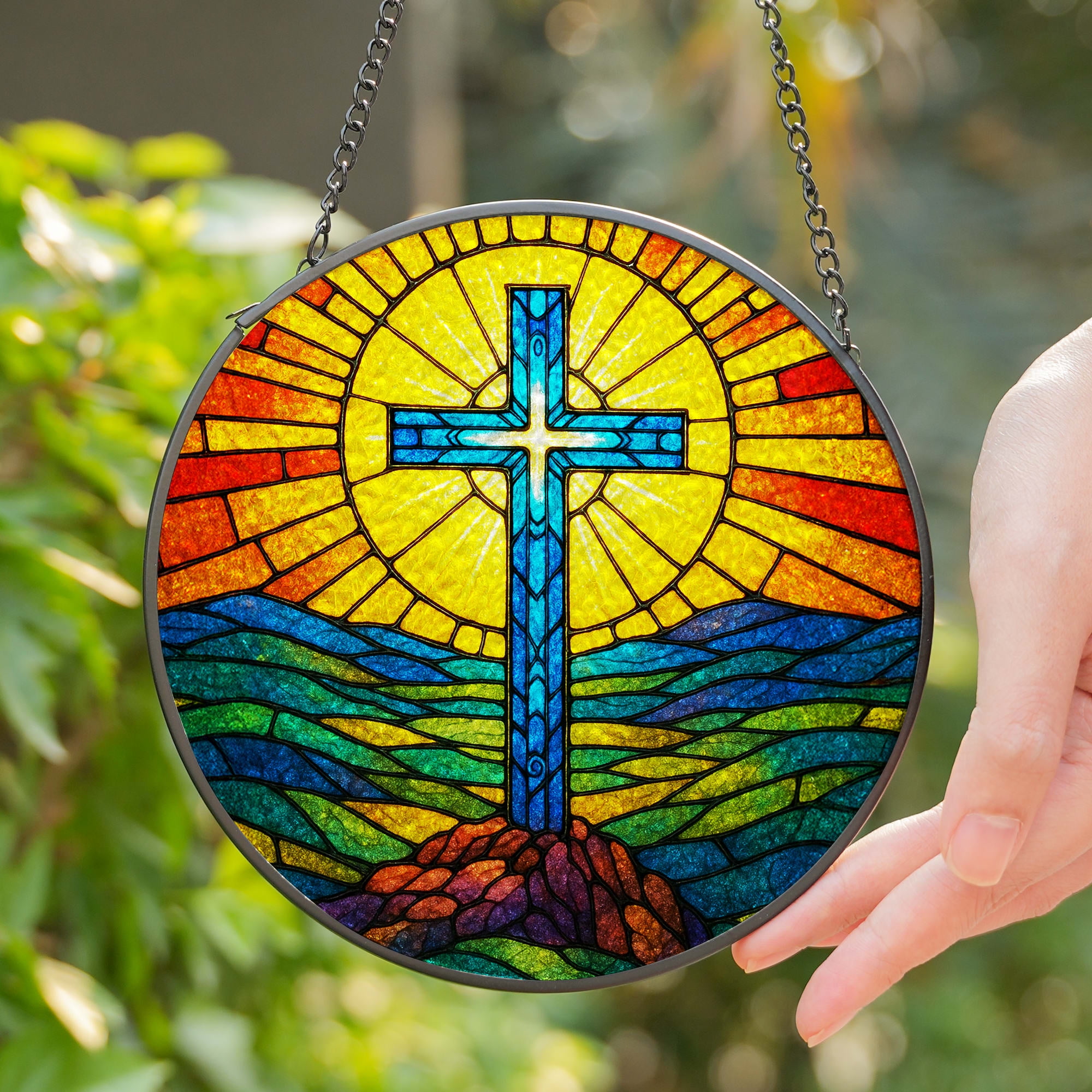 Lotusprinthandmade Christian Faith-Based God Stained Glass Suncatcher ...