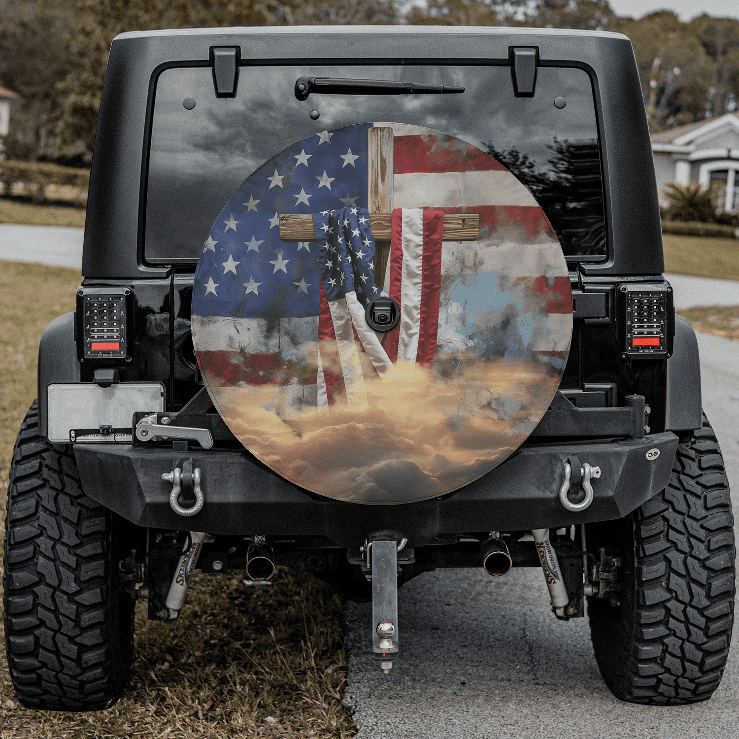Lotusprinthandmade Christian Jesus God Cross America Flag Patriotic ...
