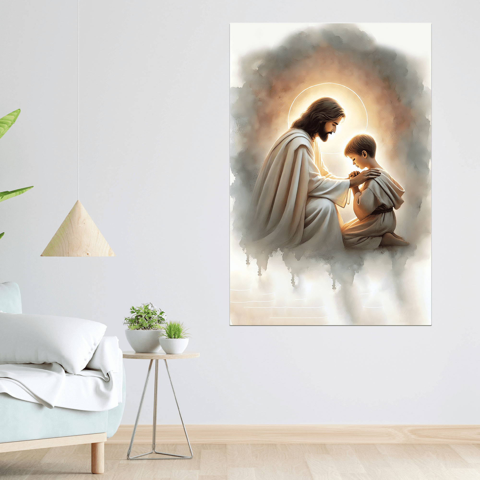 Lotusprinthandmade Christian Jesus Praying With Boy Poster 16" x 24 ...