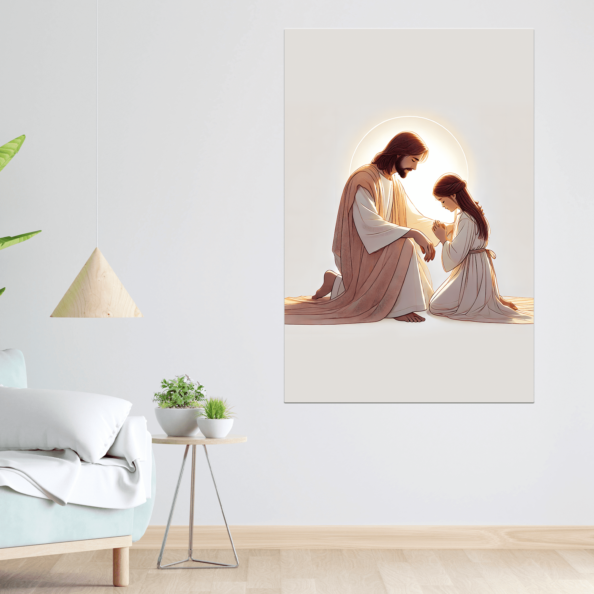 Lotusprinthandmade Christian Jesus Praying With Girl Poster 12" x 18 ...