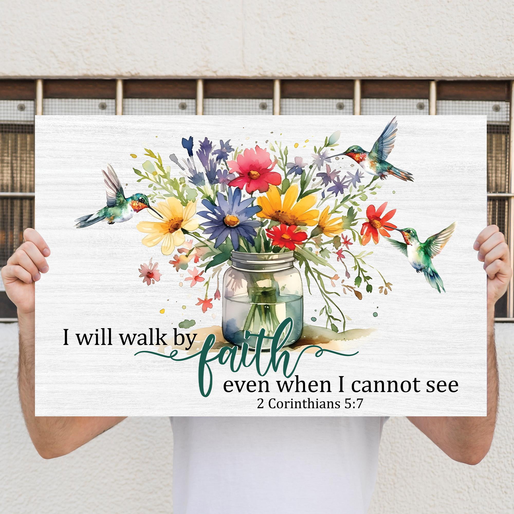 Lotusprinthandmade Christian Quote I Will Walk By Faith Poster 24" x 36 ...