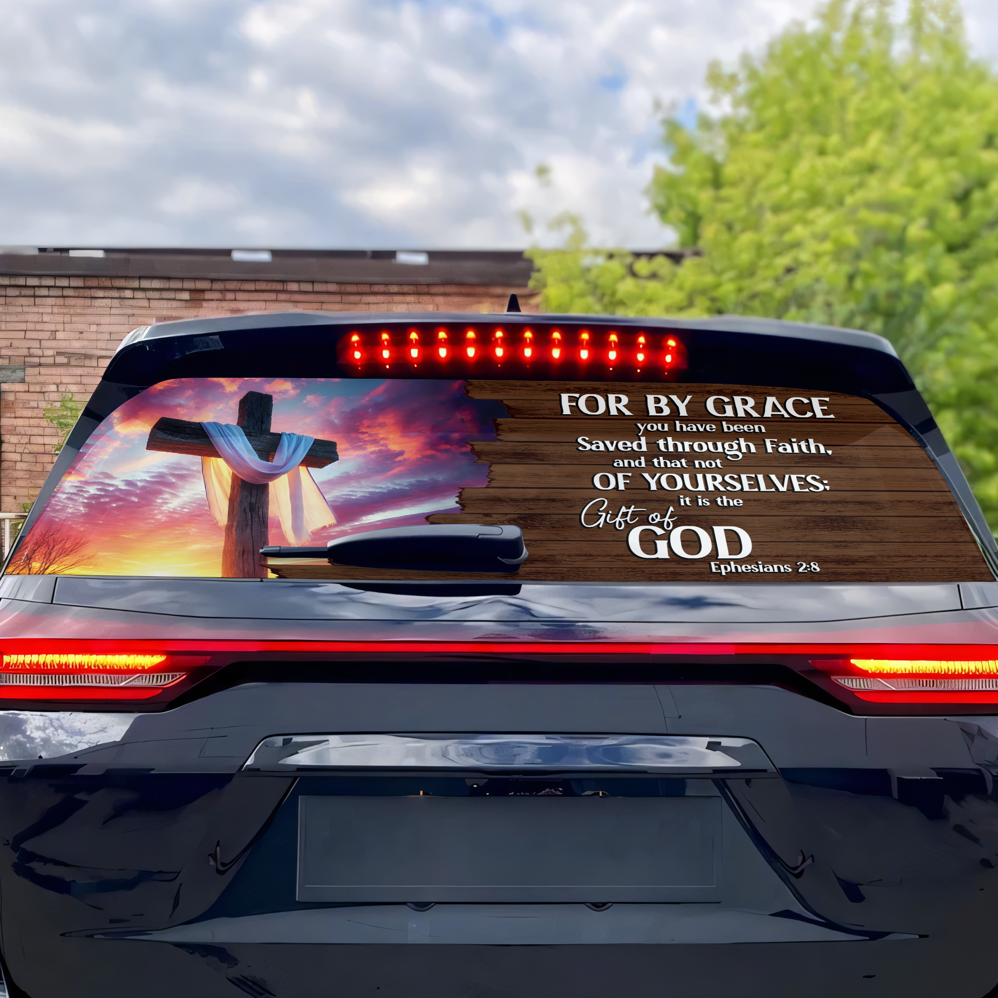 Lotusprinthandmade Christian Quotes Holy Bible of God Rear Window Car ...