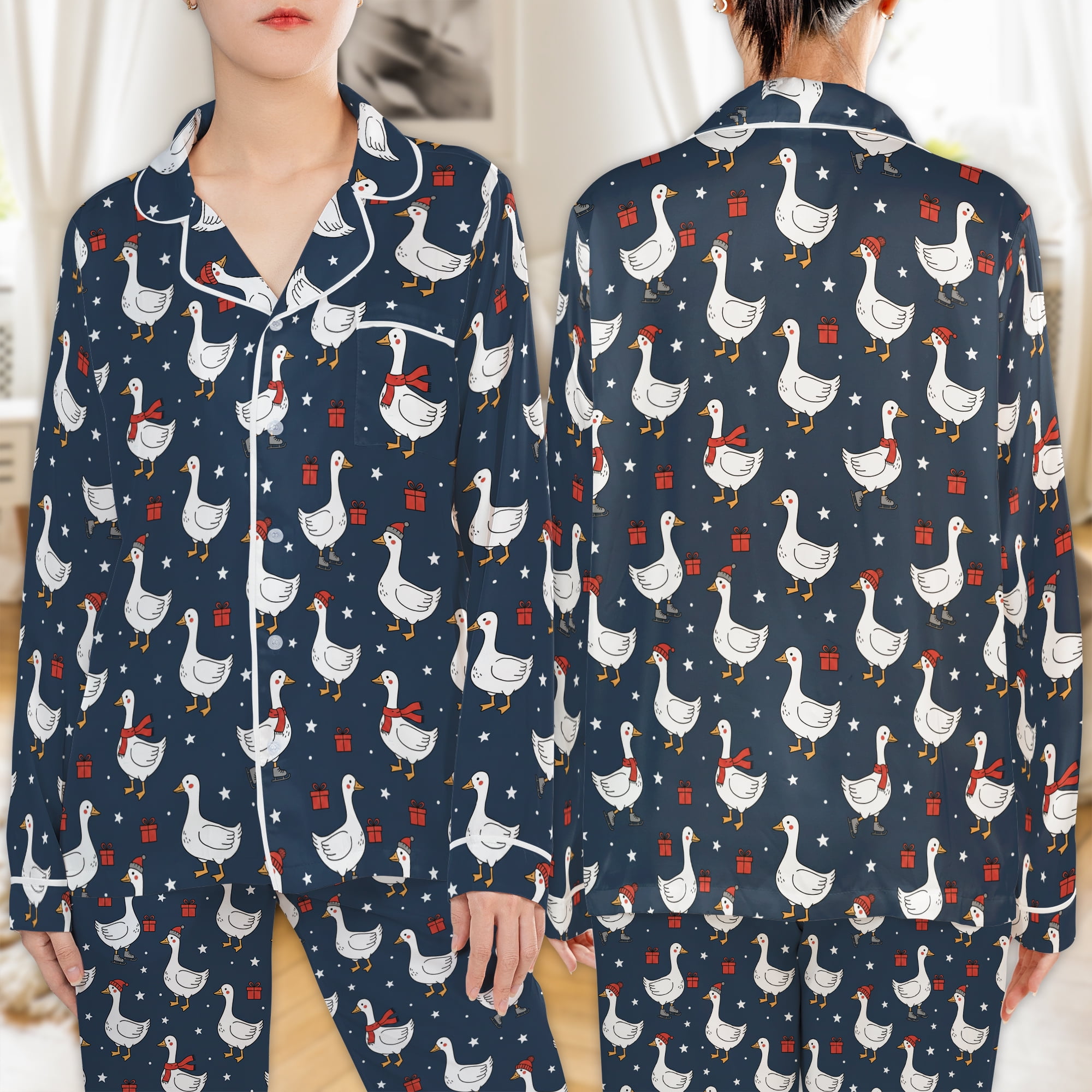 Lotusprinthandmade Christmas Gift Goose Lovers All-over Print Satin ...