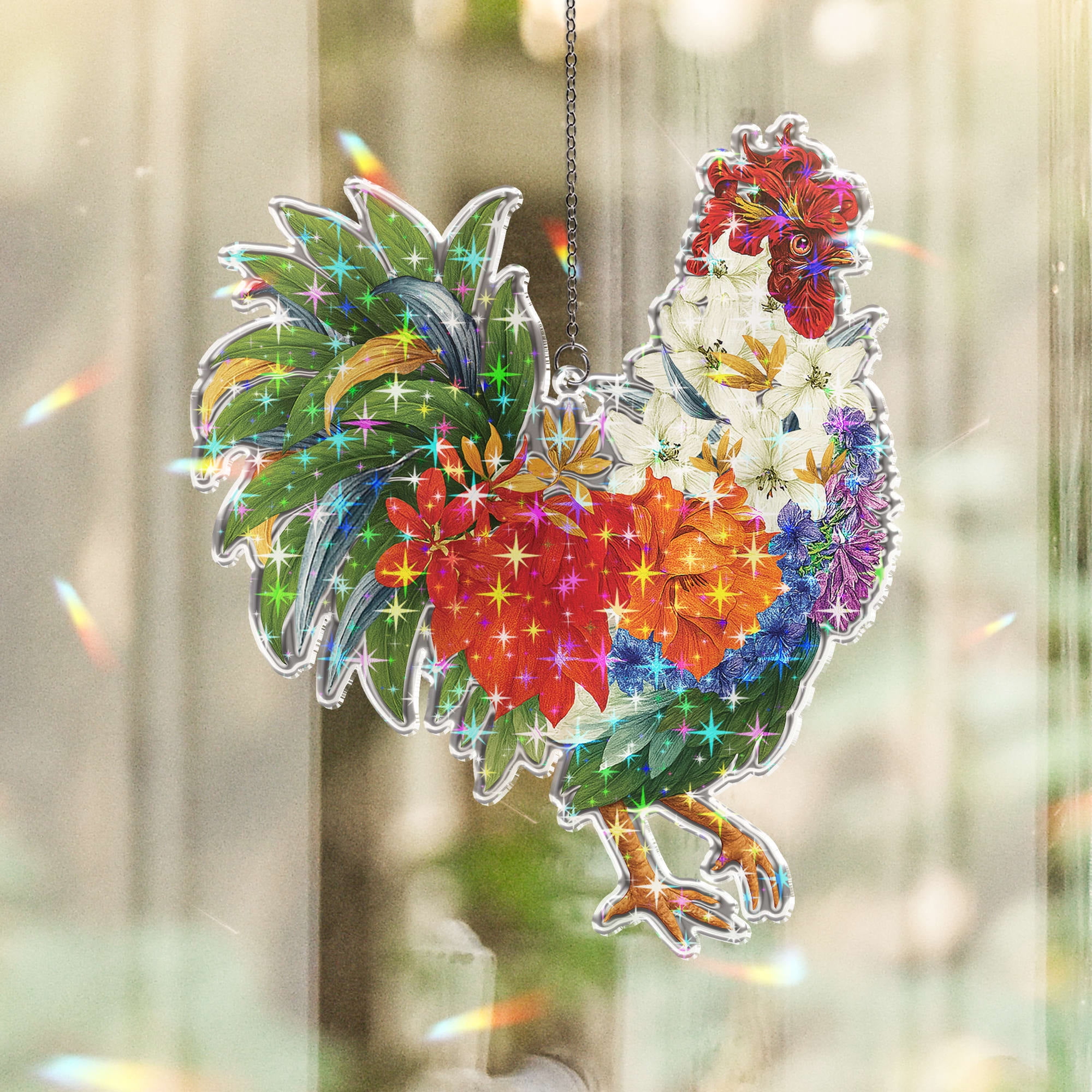 Lotusprinthandmade Colorful Chicken Lovers Custom Shape Star Hologram ...