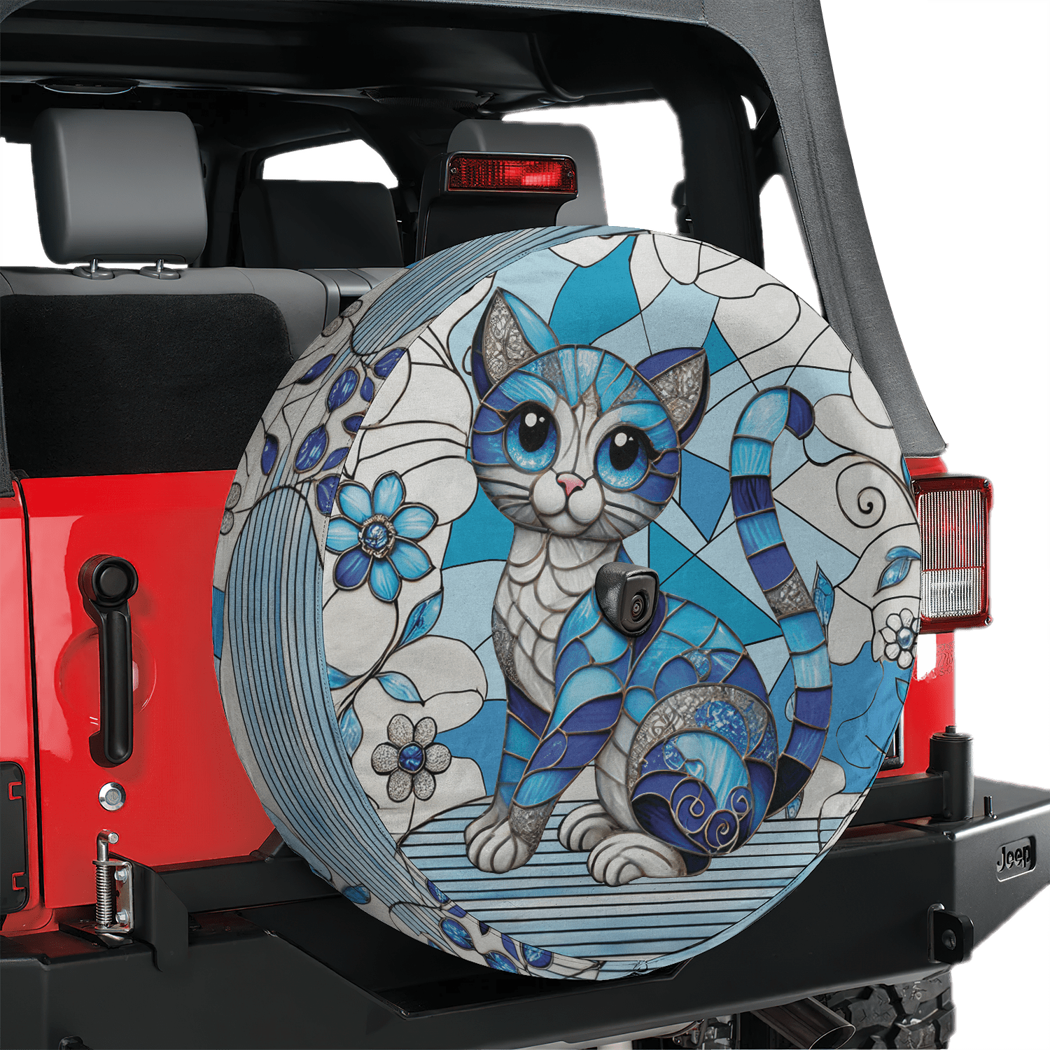 Lotusprinthandmade Colorful Cute Cat Spare Tire Cover With Backup ...