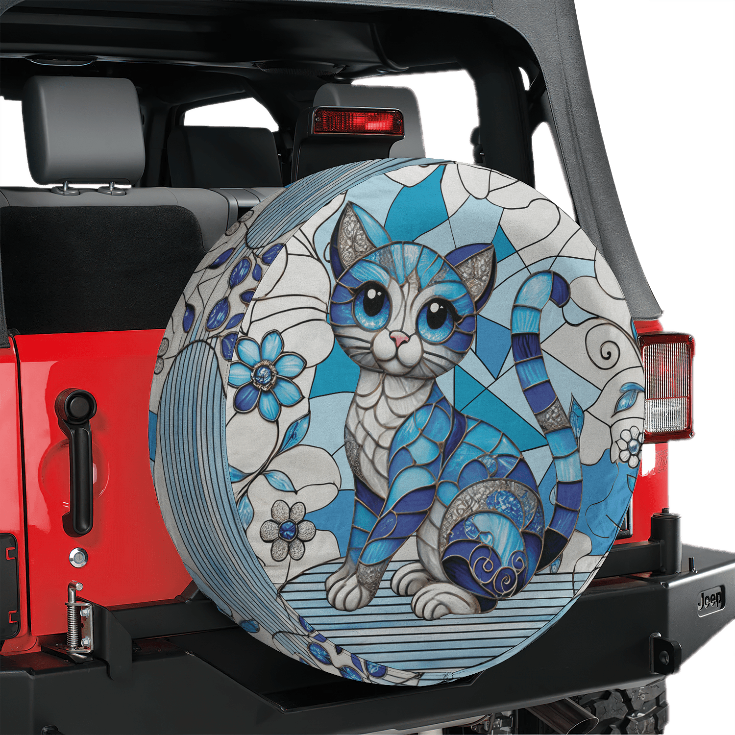 Lotusprinthandmade Colorful Cute Cat Spare Tire Cover Without Backup ...