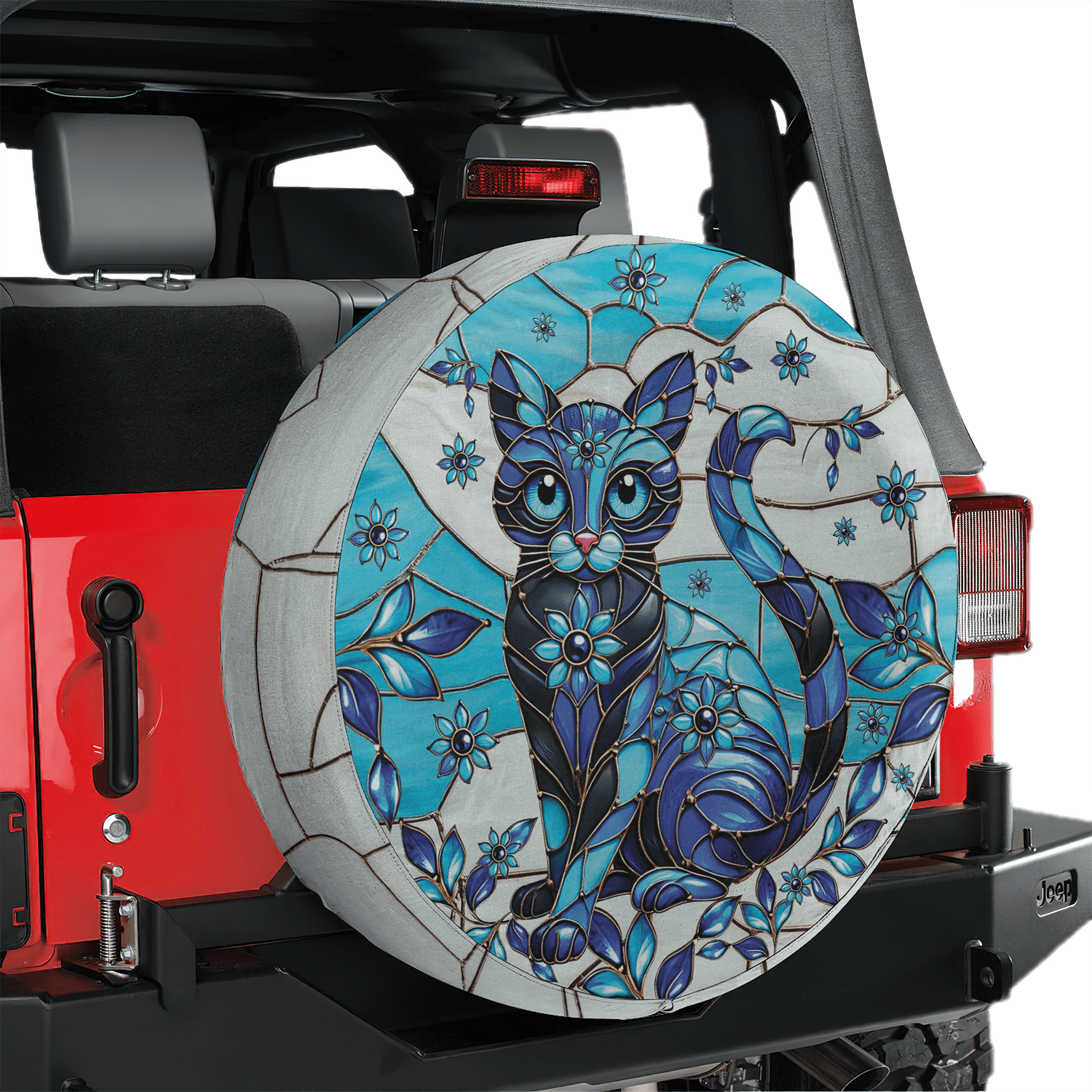 Lotusprinthandmade Colorful Cute Cat Spare Tire Cover Without Backup ...