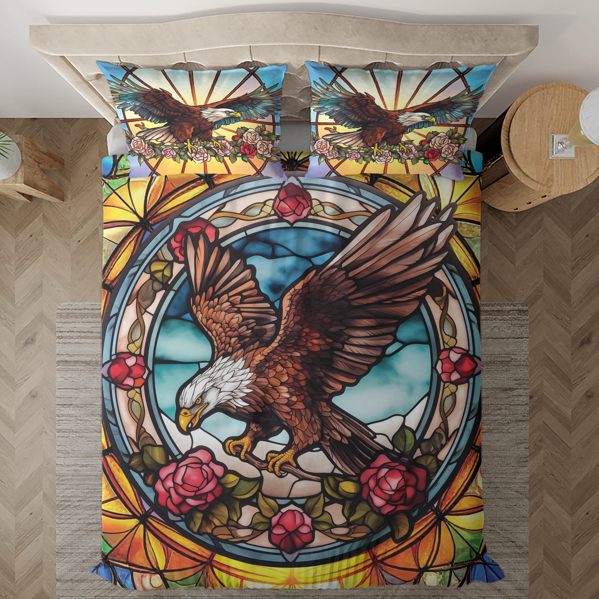 Lotusprinthandmade Colorful Eagle Bedding Set (Made in Vietnam) (88x88 ...