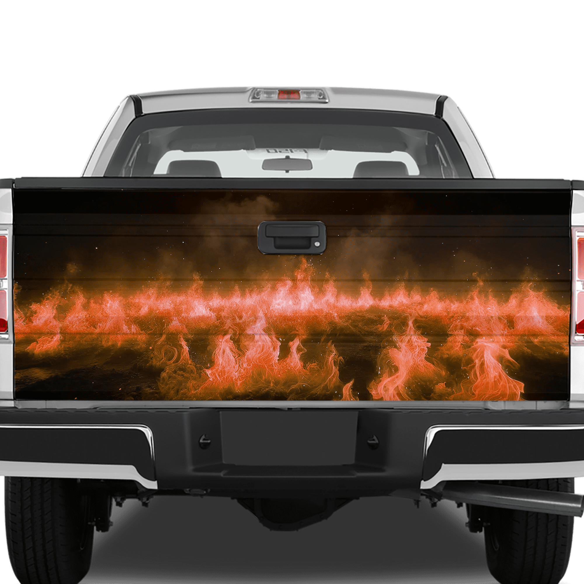 Lotusprinthandmade Colorful Fire Tailgate Wrap 2 Sizes, fire tailgate ...
