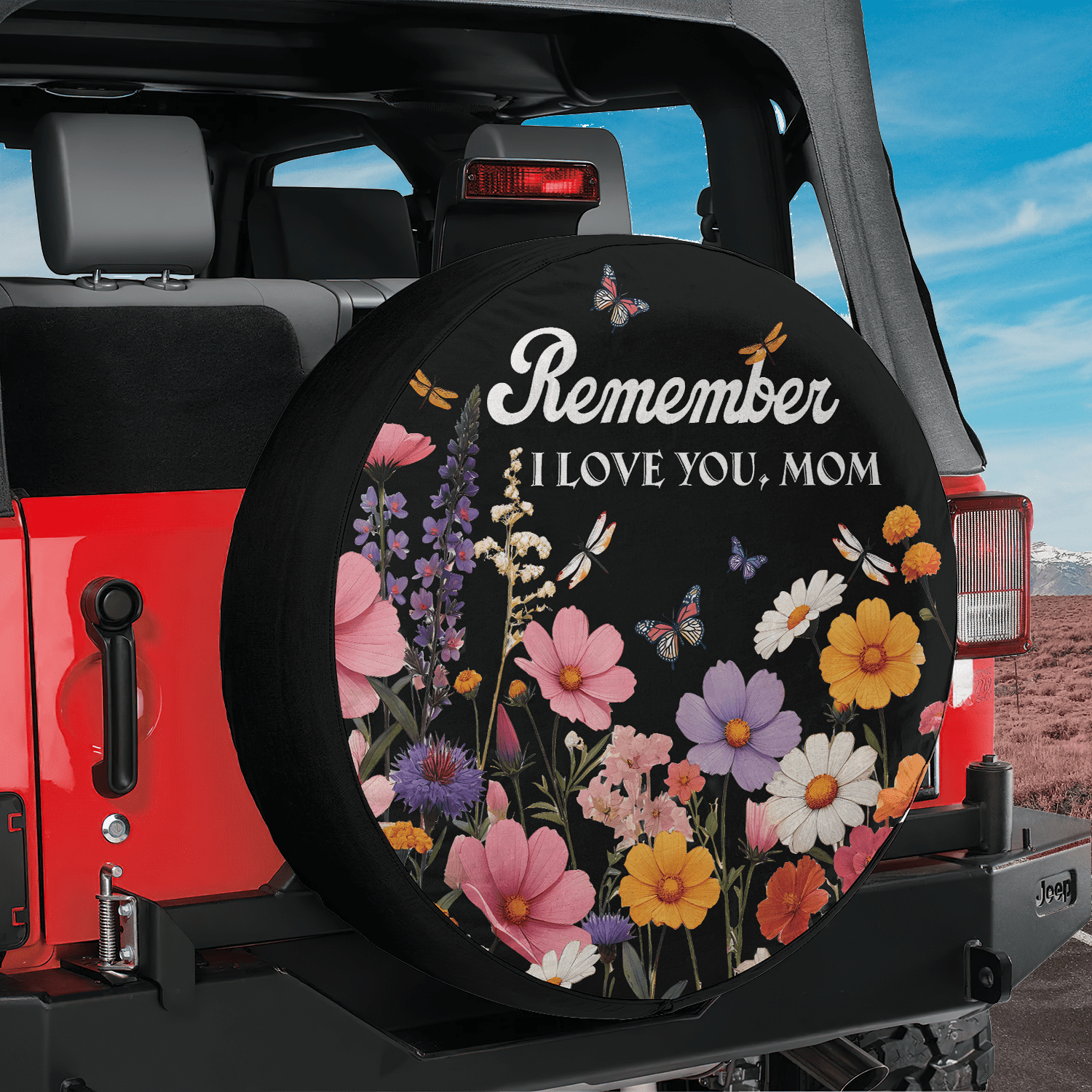 Lotusprinthandmade Colorful Floral Mom Quote Graphic Spare Tire Cover ...