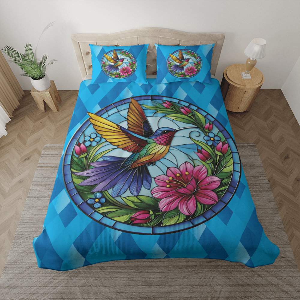 Lotusprinthandmade Colorful Floral with Hummingbird Bedding Set (Made ...