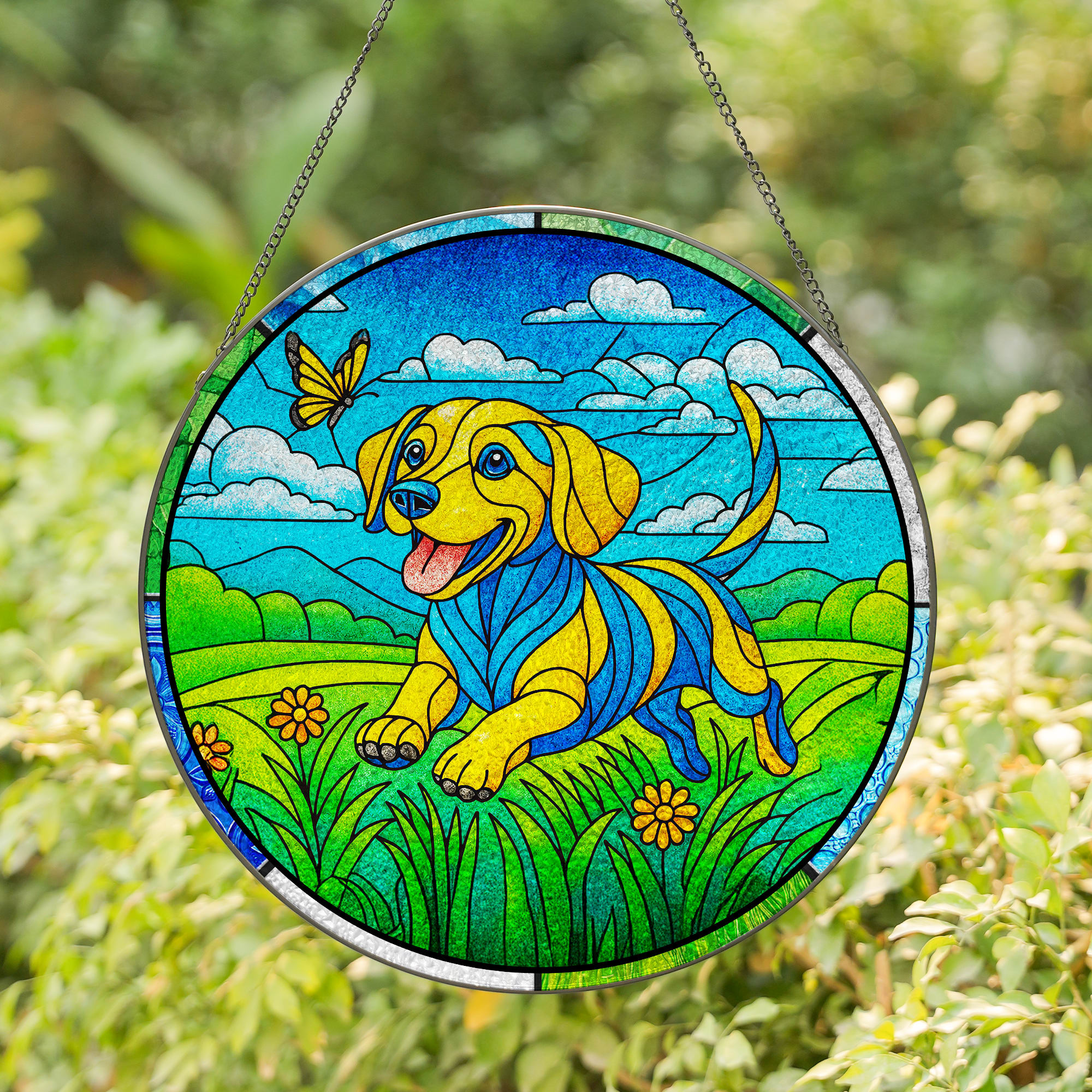 Lotusprinthandmade Colorful Labrador Retriever Lovers Stained Glass ...