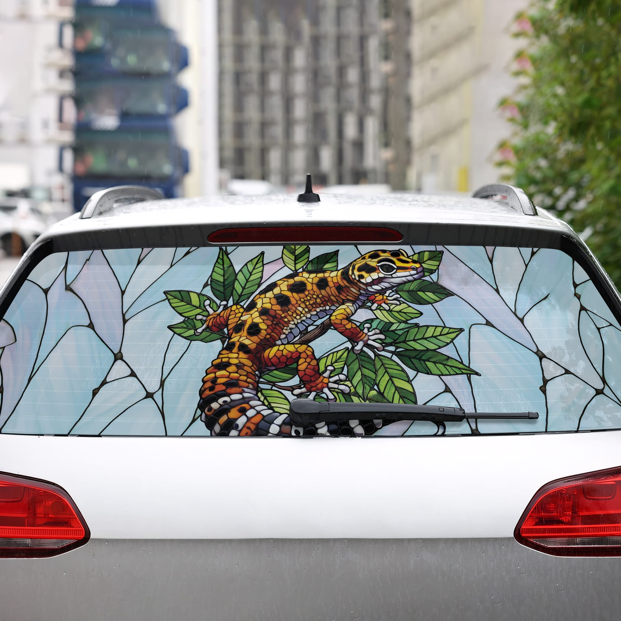 Lotusprinthandmade Colorful Lizard Rear Window Car Decal 3 Sizes (18x58 ...