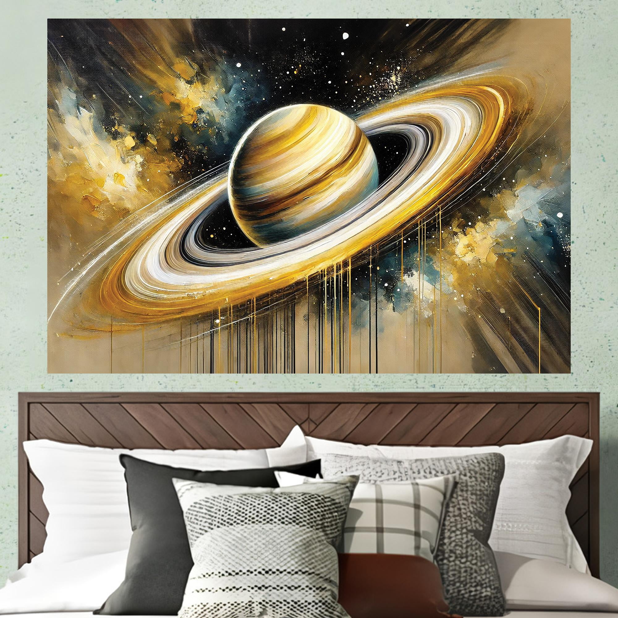 Lotusprinthandmade Colorful Saturn Poster 32" x 48" , space-themed wall ...