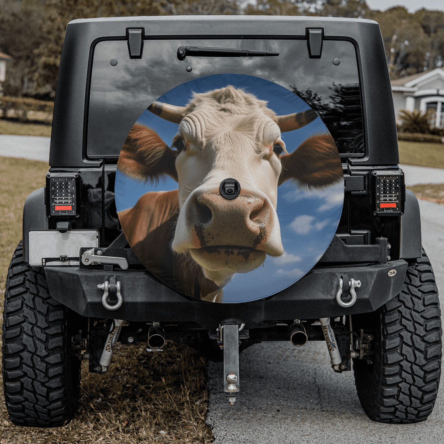 Lotusprinthandmade Cow Lovers Spare Tire Cover With Backup Camera Hole ...