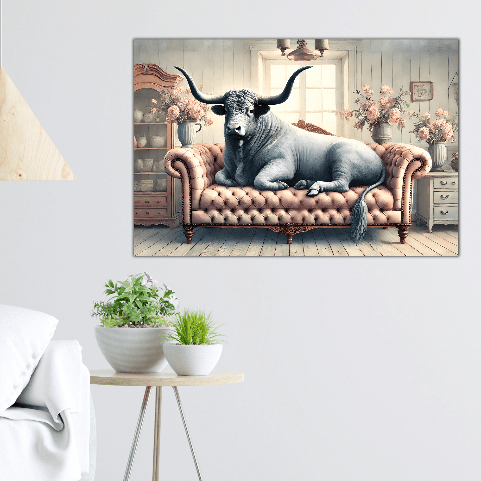 Lotusprinthandmade Cow On The Sofa Poster 16" x 24", Farmhouse Wall ...