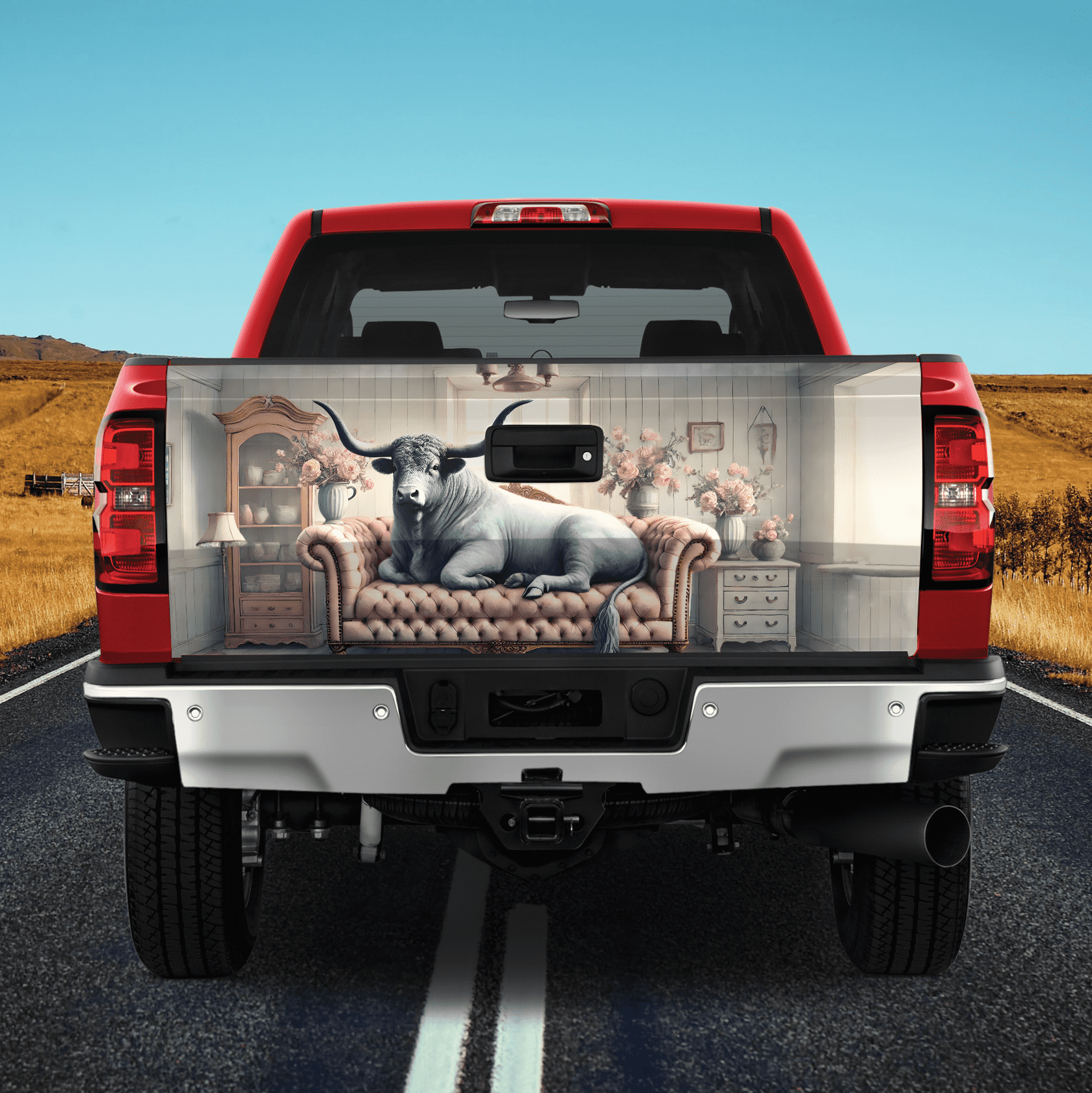 Lotusprinthandmade Cow On The Sofa Tailgate Wrap 2 Sizes (26"x66 ...