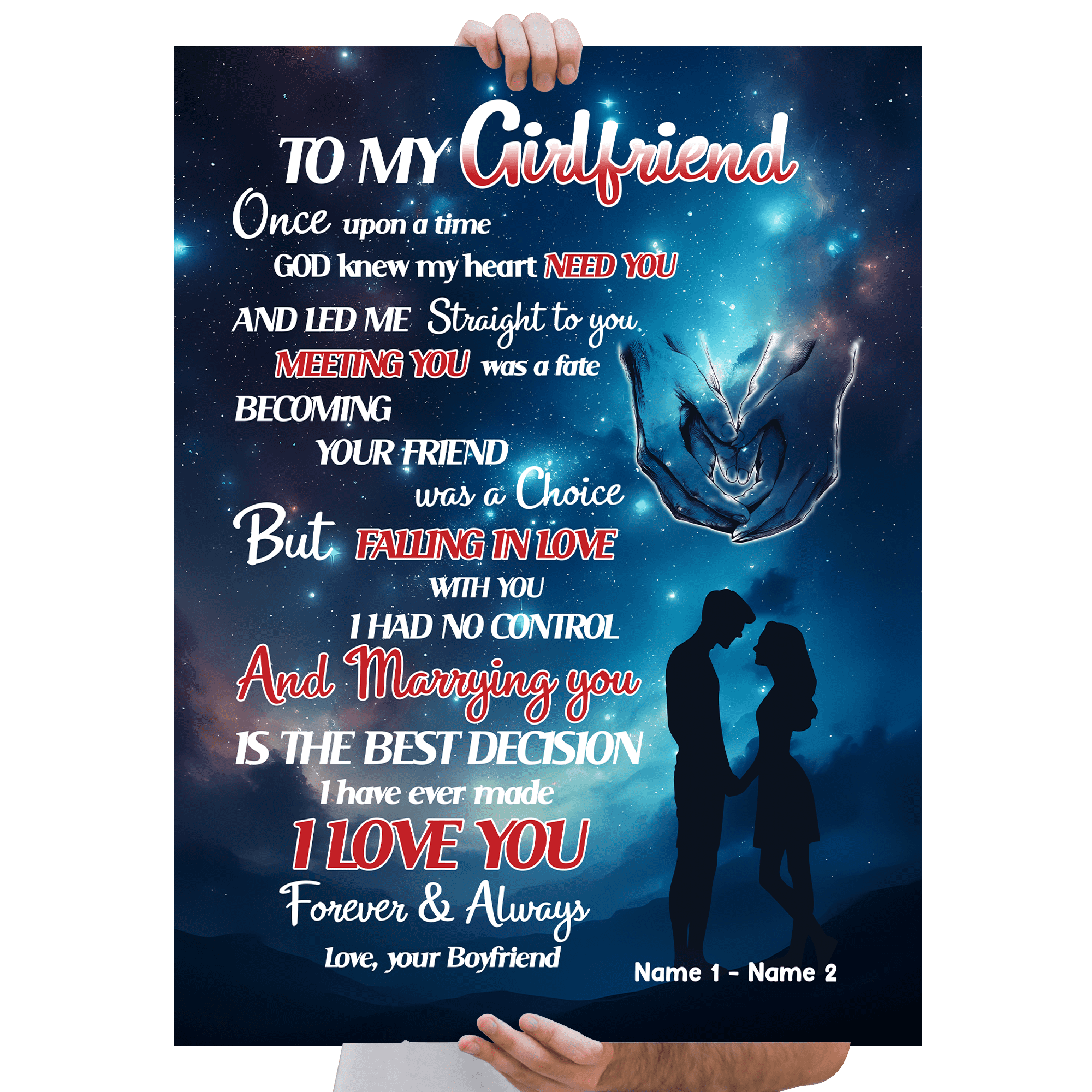 Lotusprinthandmade Custom Name And Text To My Girlfriend Poster 16" x ...