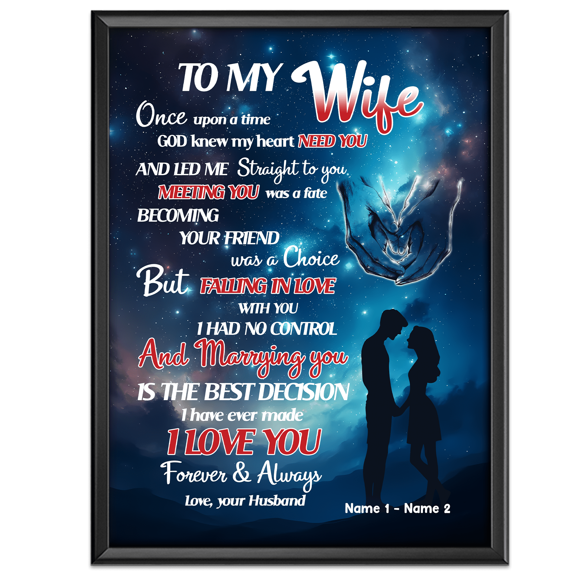 Lotusprinthandmade Custom Name And Text To My Wife Canvas 0 75in Frame
