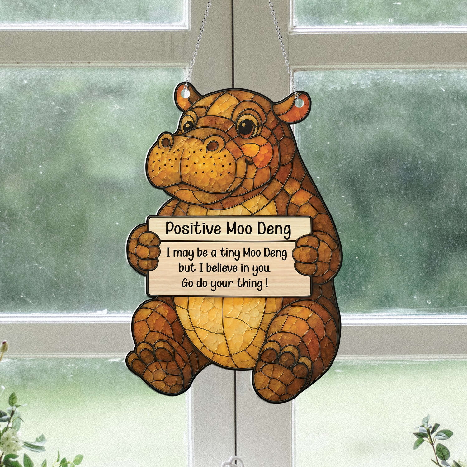 Lotusprinthandmade Cute Baby Hippo Custom Shape Window Hanging Acrylic ...