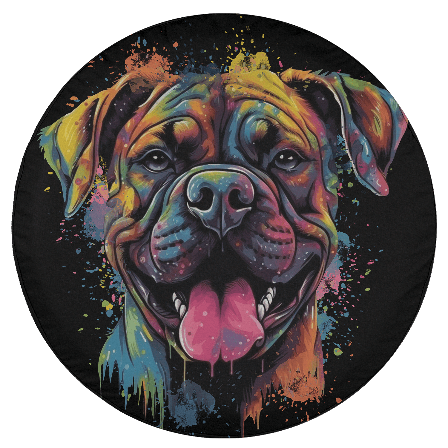 Lotusprinthandmade Cute Boxer Funny Colorful Art Spare Tire Cover ...