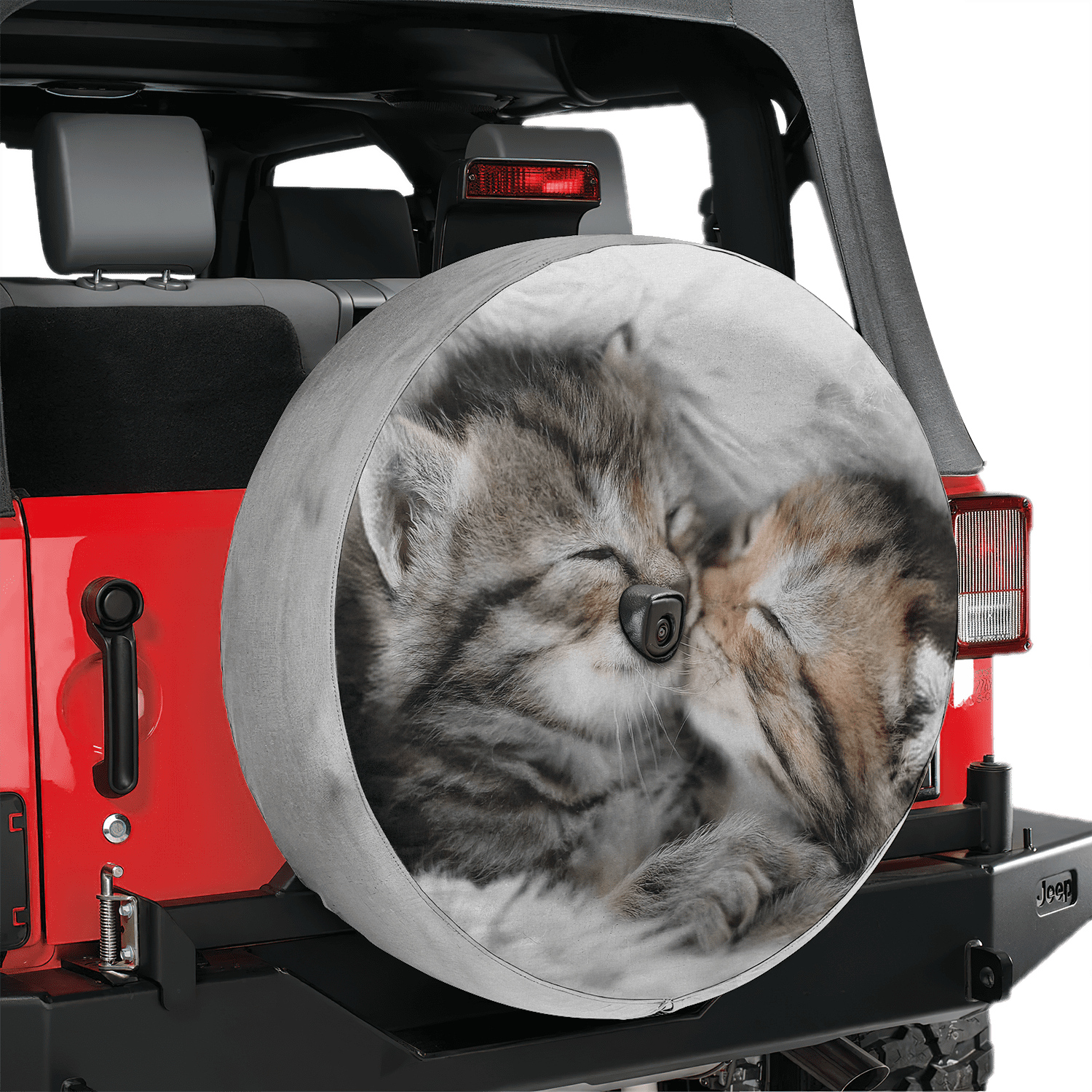 Lotusprinthandmade Cute Kitten Spare Tire Cover With Backup Camera Hole ...