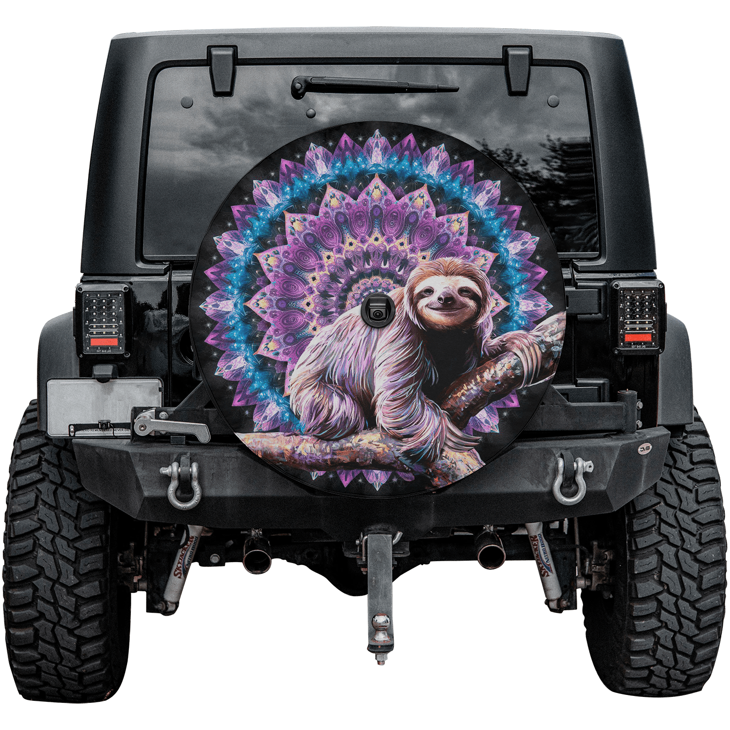 Lotusprinthandmade Cute Sloth Spare Tire Cover With Backup Camera Hole ...