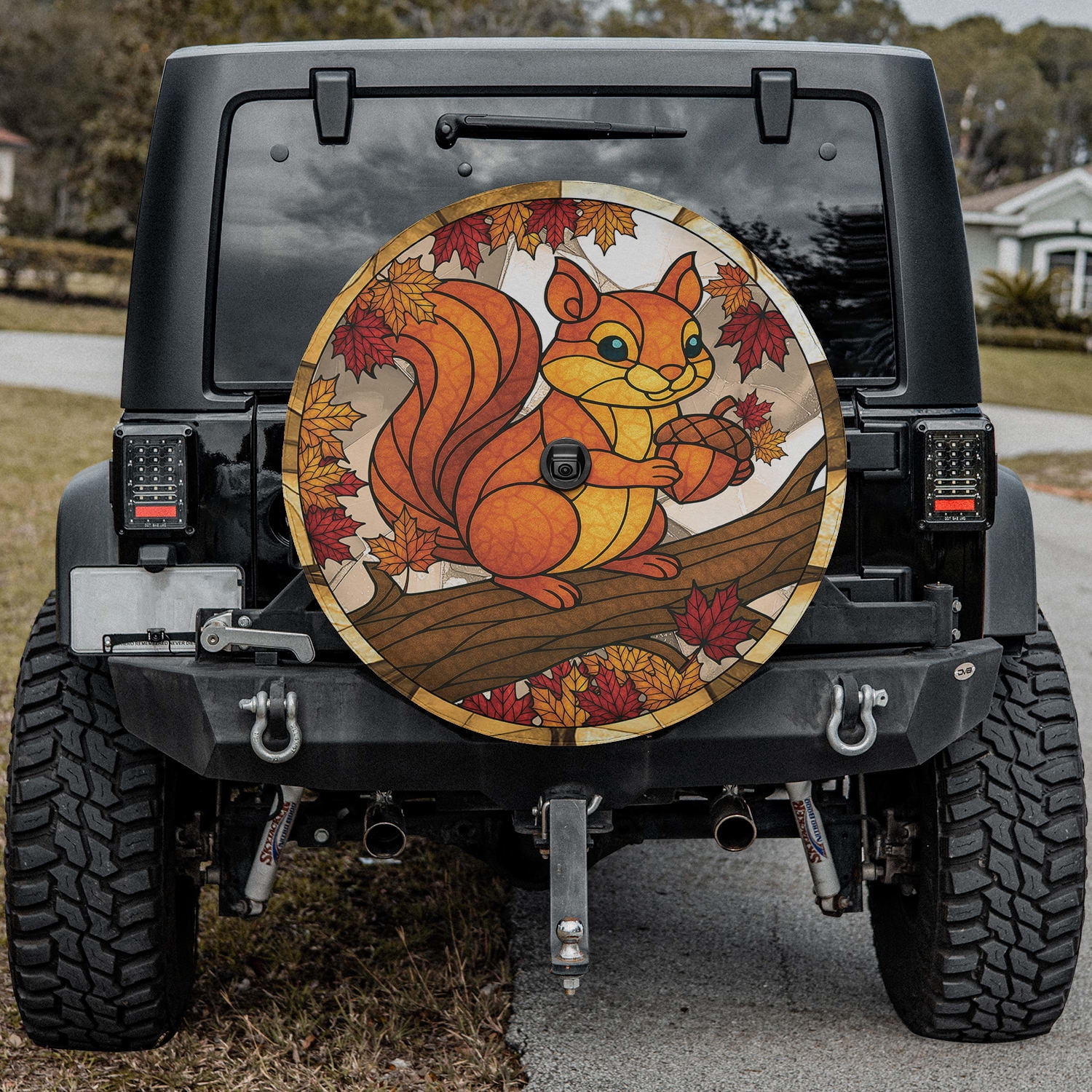Lotusprinthandmade Cute Squirrel Spare Tire Cover With Backup Camera ...