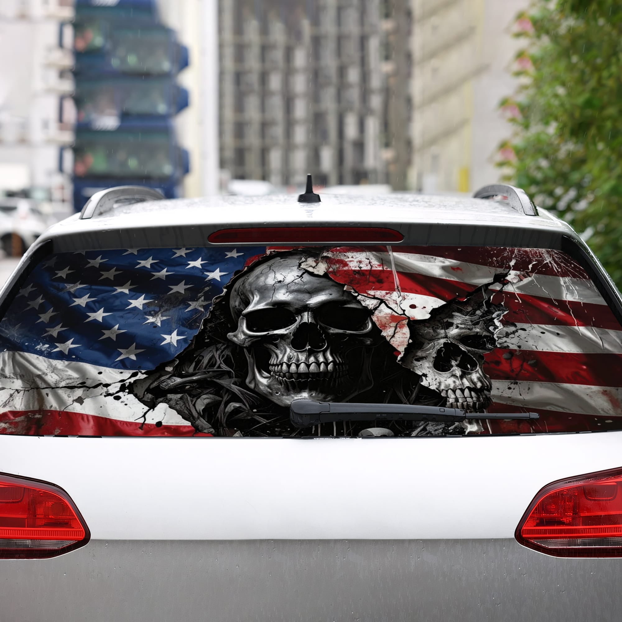 Lotusprinthandmade Dark Skull Rear Window Car Decal 3 Sizes (22x65 ...