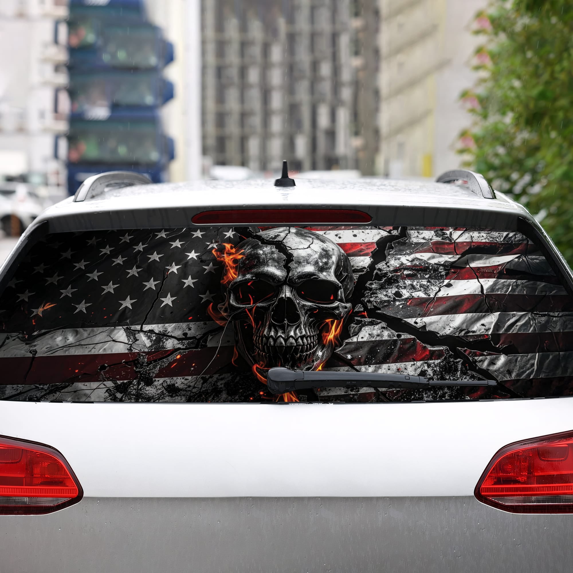 Lotusprinthandmade Dark Skull Rear Window Car Decal 3 Sizes (22x65 ...