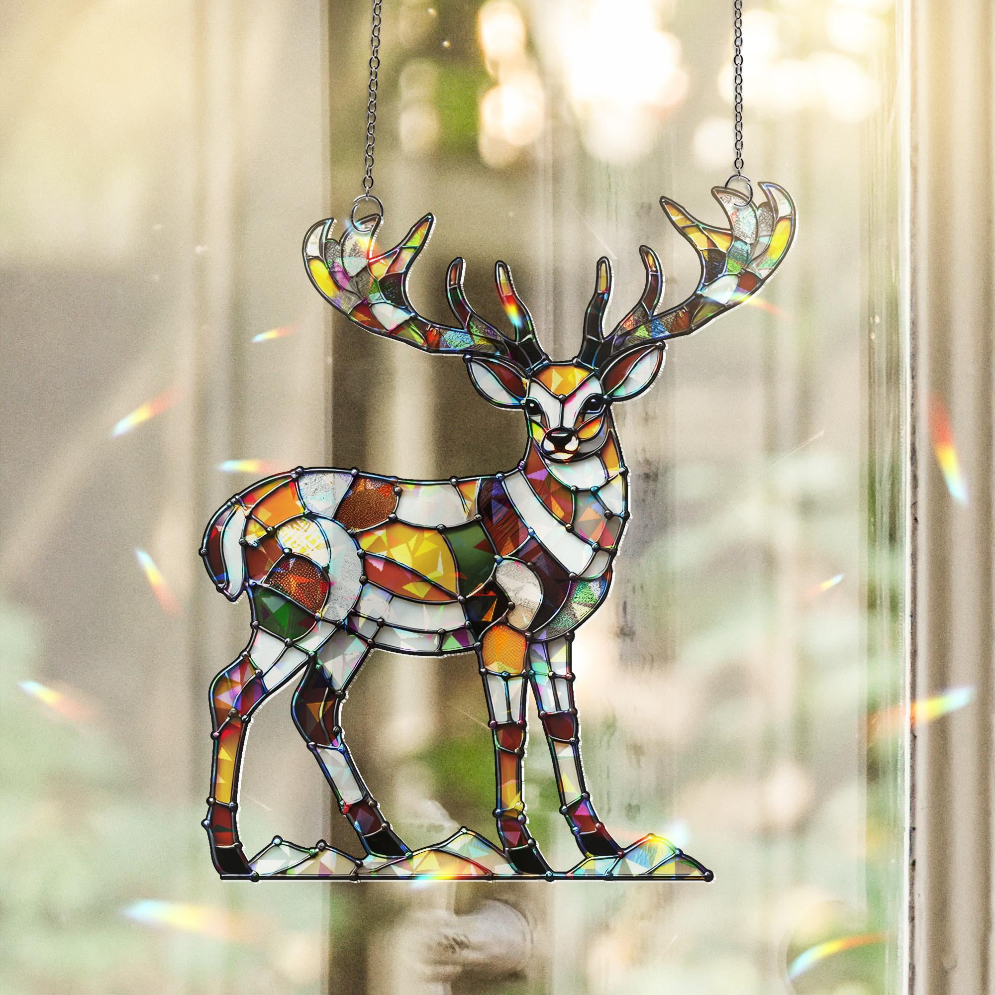 Lotusprinthandmade Deer Hunting Custom Shape Broken Glass Hologram ...