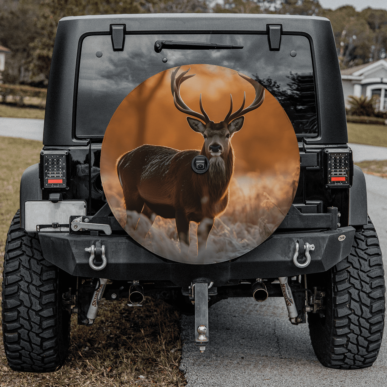 Lotusprinthandmade Deer Hunting Spare Tire Cover With Backup Camera ...