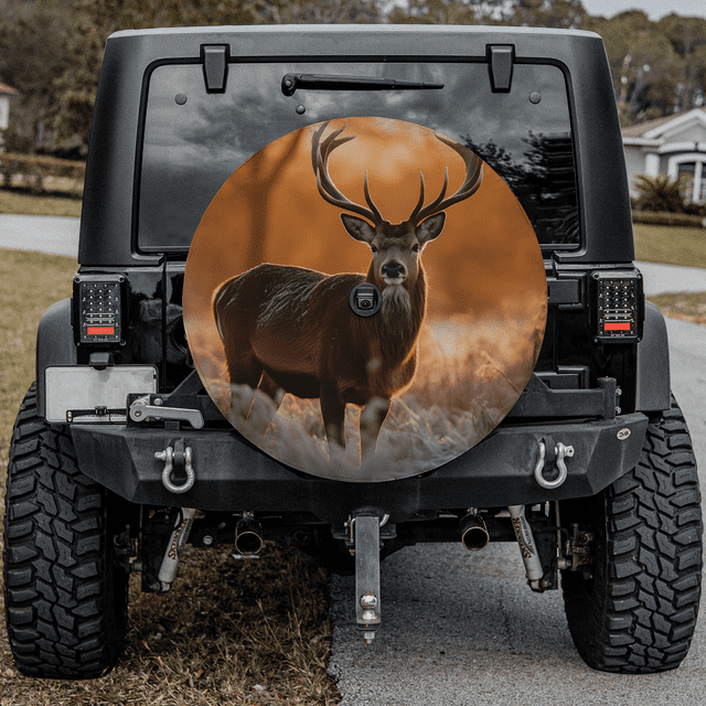Lotusprinthandmade Deer Hunting Spare Tire Cover With Backup Camera ...