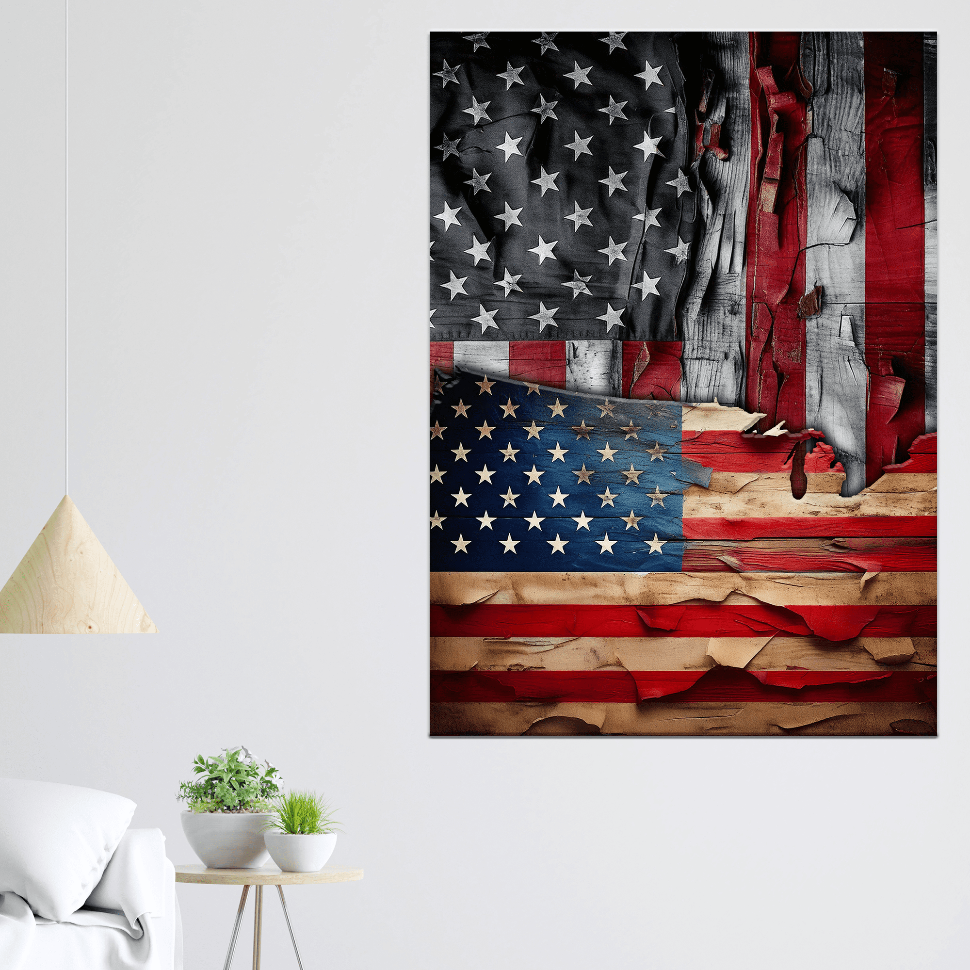 Lotusprinthandmade Distressed America Flag Poster 16" x 24", Vintage ...