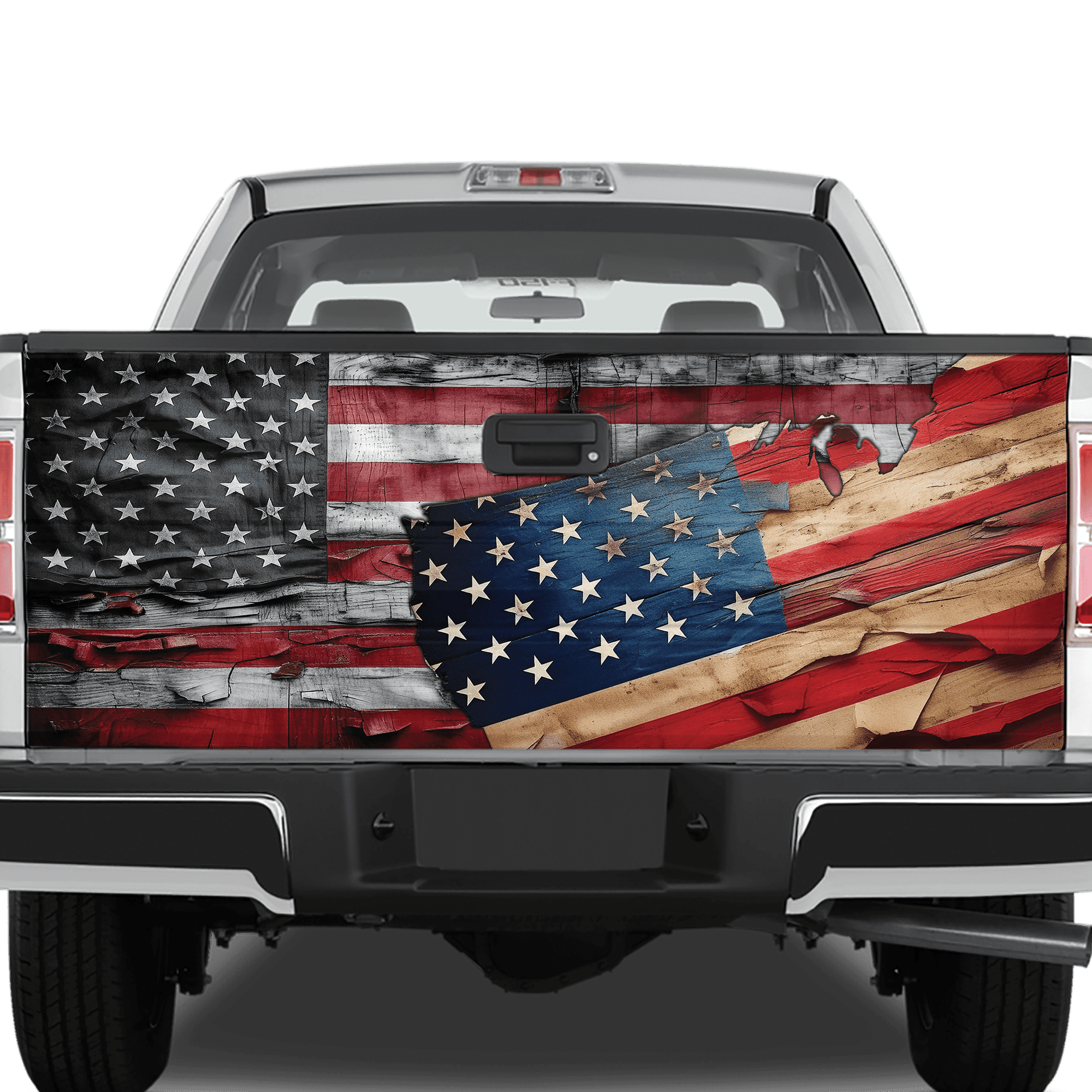 Lotusprinthandmade Distressed America Flag Tailgate Wrap 2 Sizes (24 ...