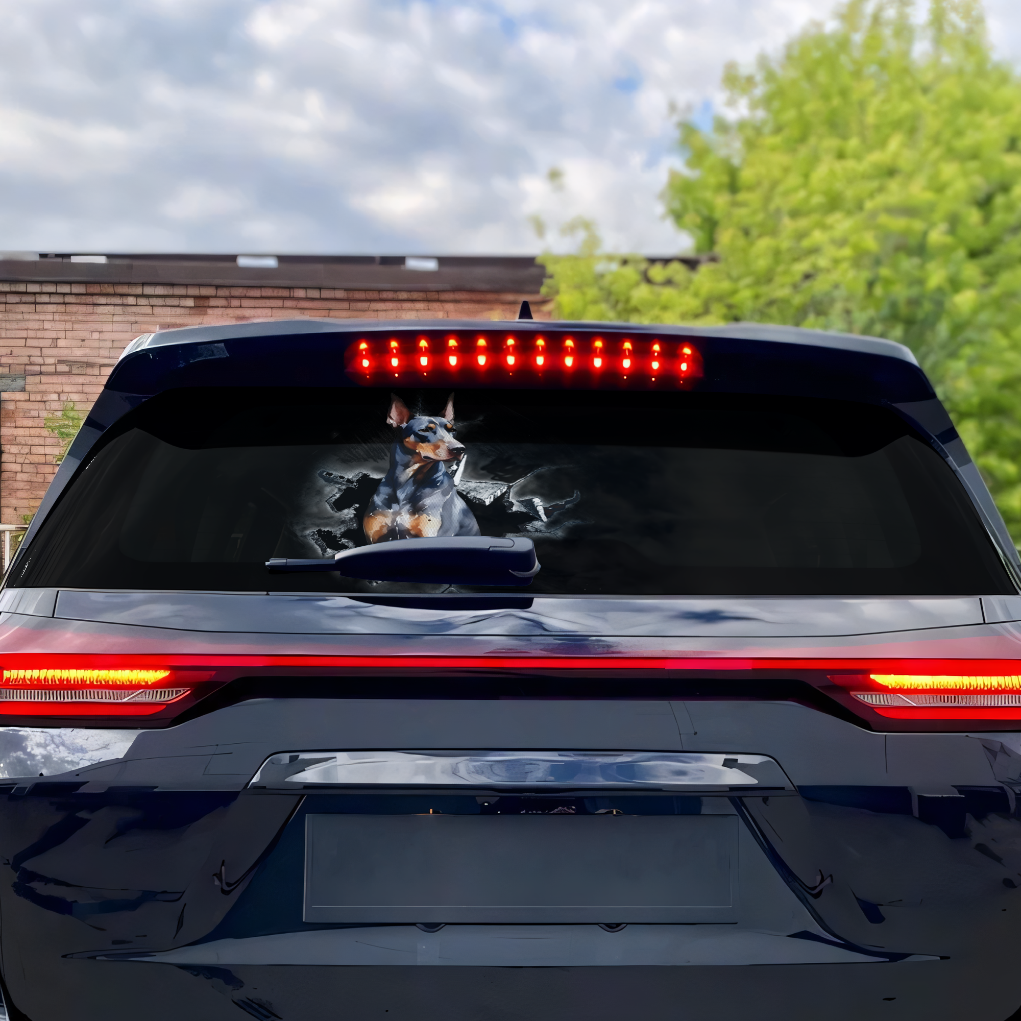 Lotusprinthandmade Doberman Dog Rear Window Car Decal 3 Sizes (22x65 ...