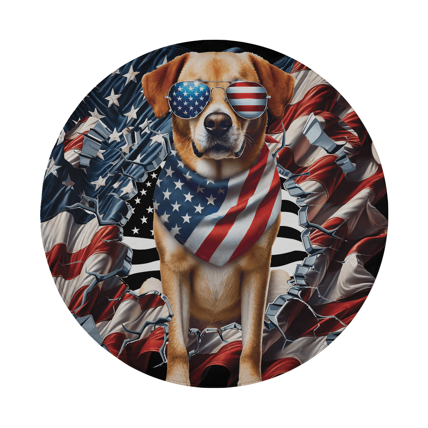 Lotusprinthandmade Dog Us Flag 4th July Independence Day Spare Tire ...