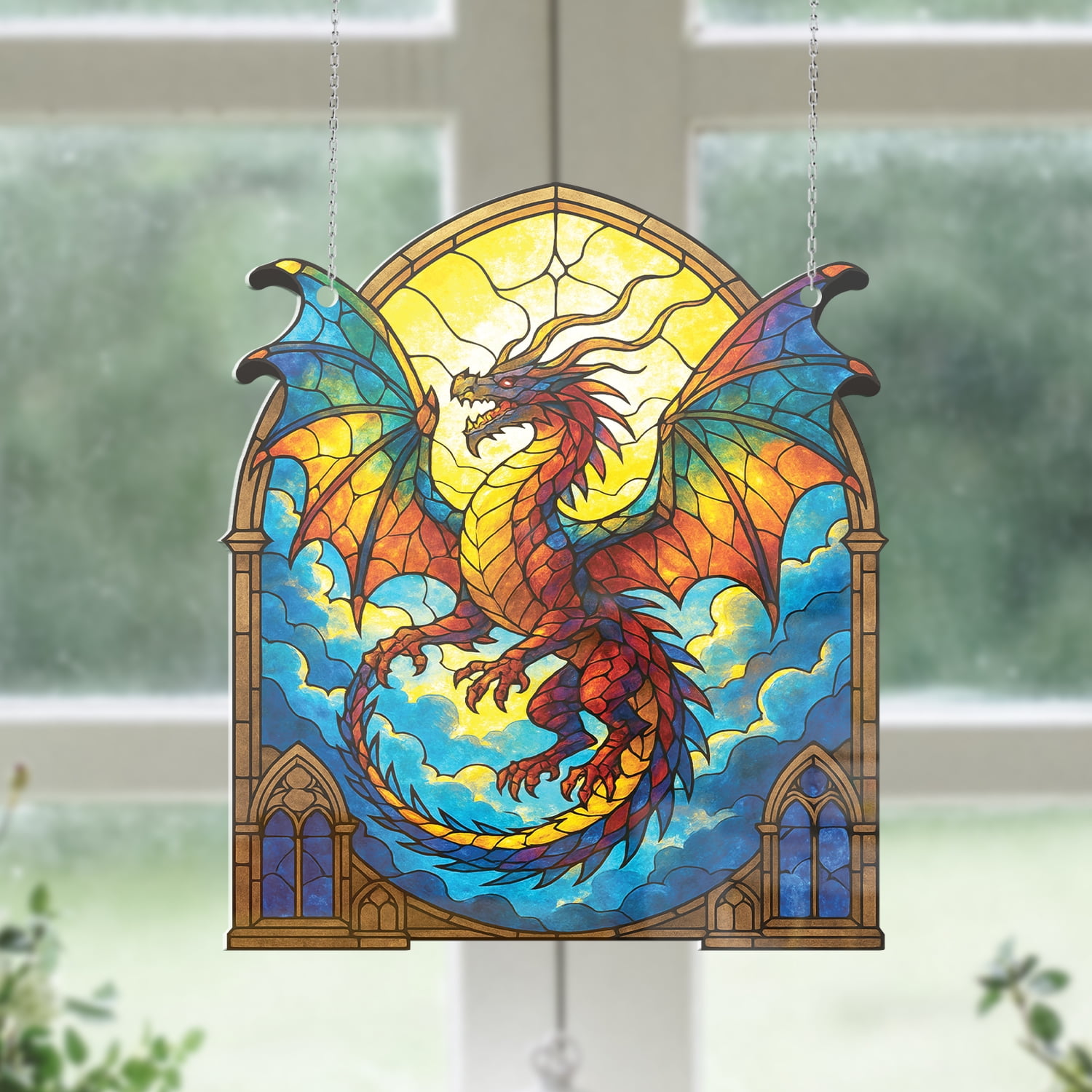 Lotusprinthandmade Dragon Lovers Graphic Custom Shape Window Hanging ...